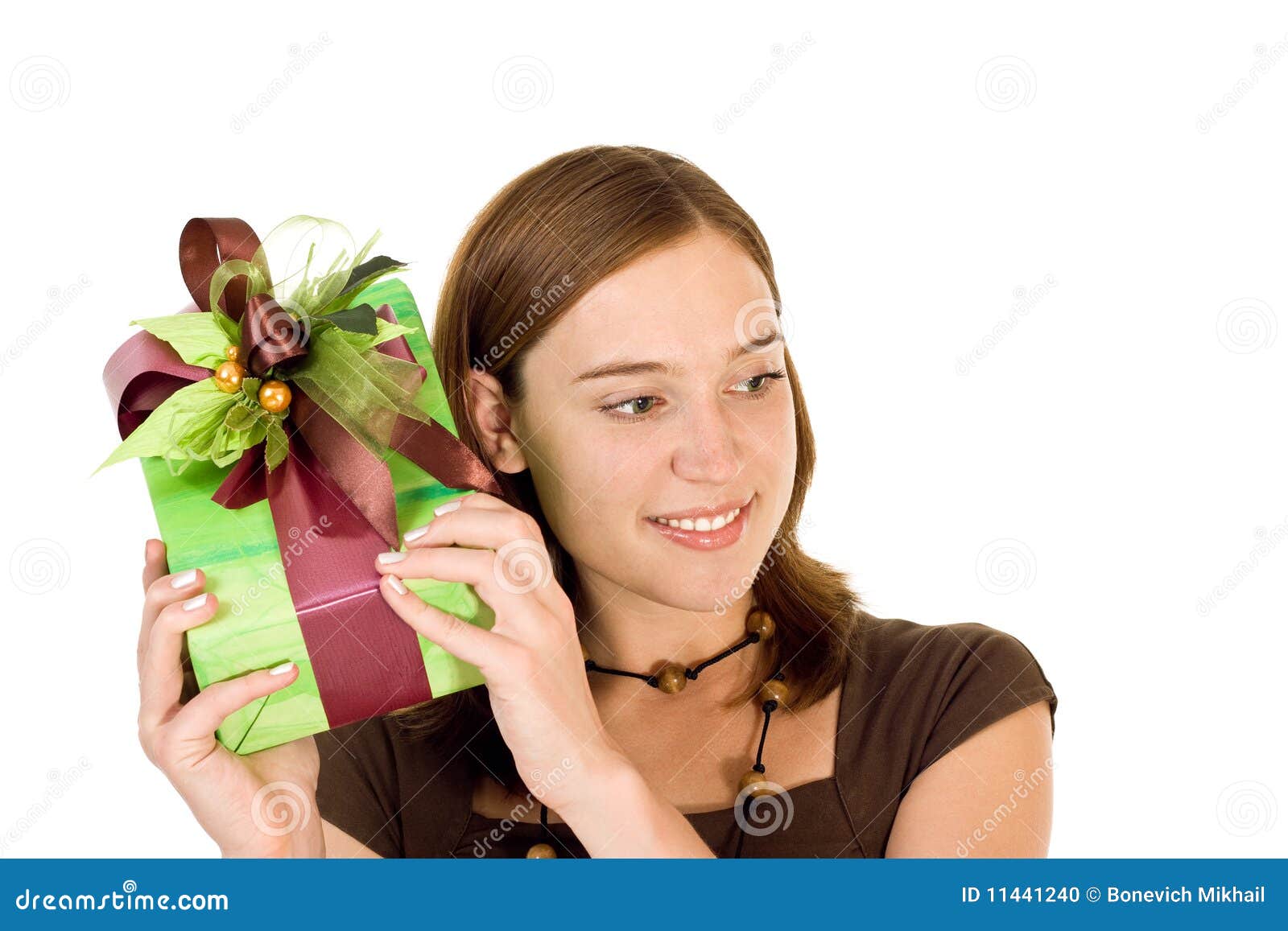 Girl with gift stock photo. Image of beauty, woman, girl - 11441240
