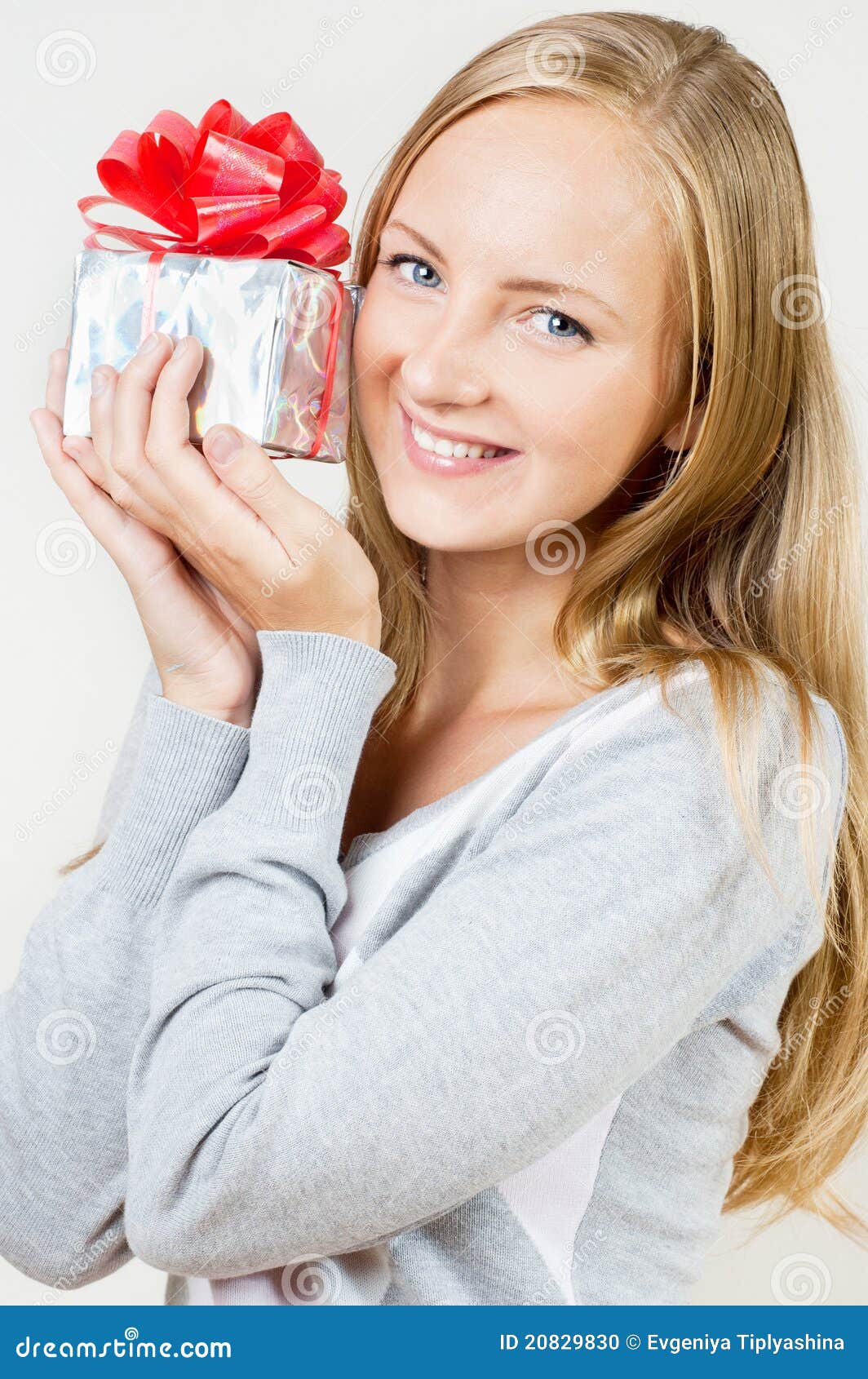 A girl with a gift stock photo. Image of happy, healthy - 20829830
