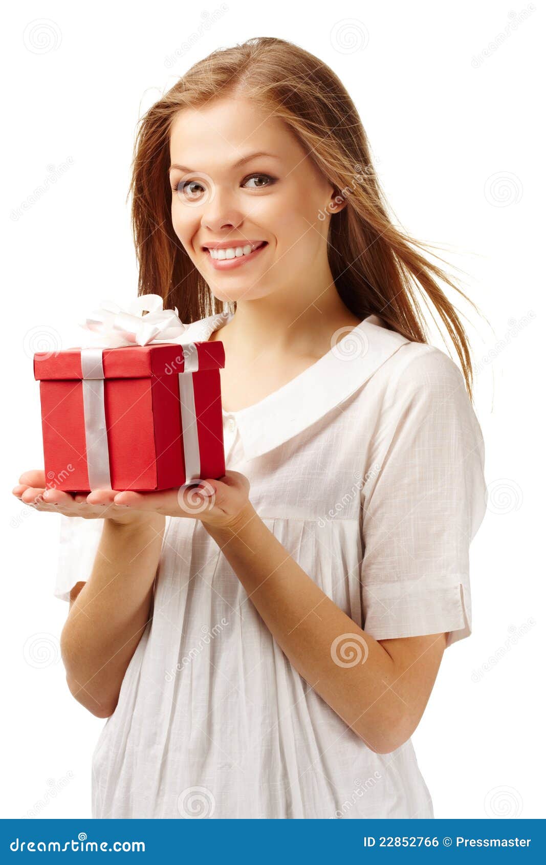 Girl with gift stock photo. Image of beauty, event, glance - 22852766