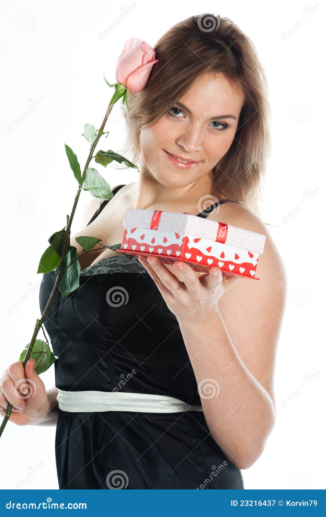 Girl with a gift stock image. Image of elegant, ceremony - 23216437