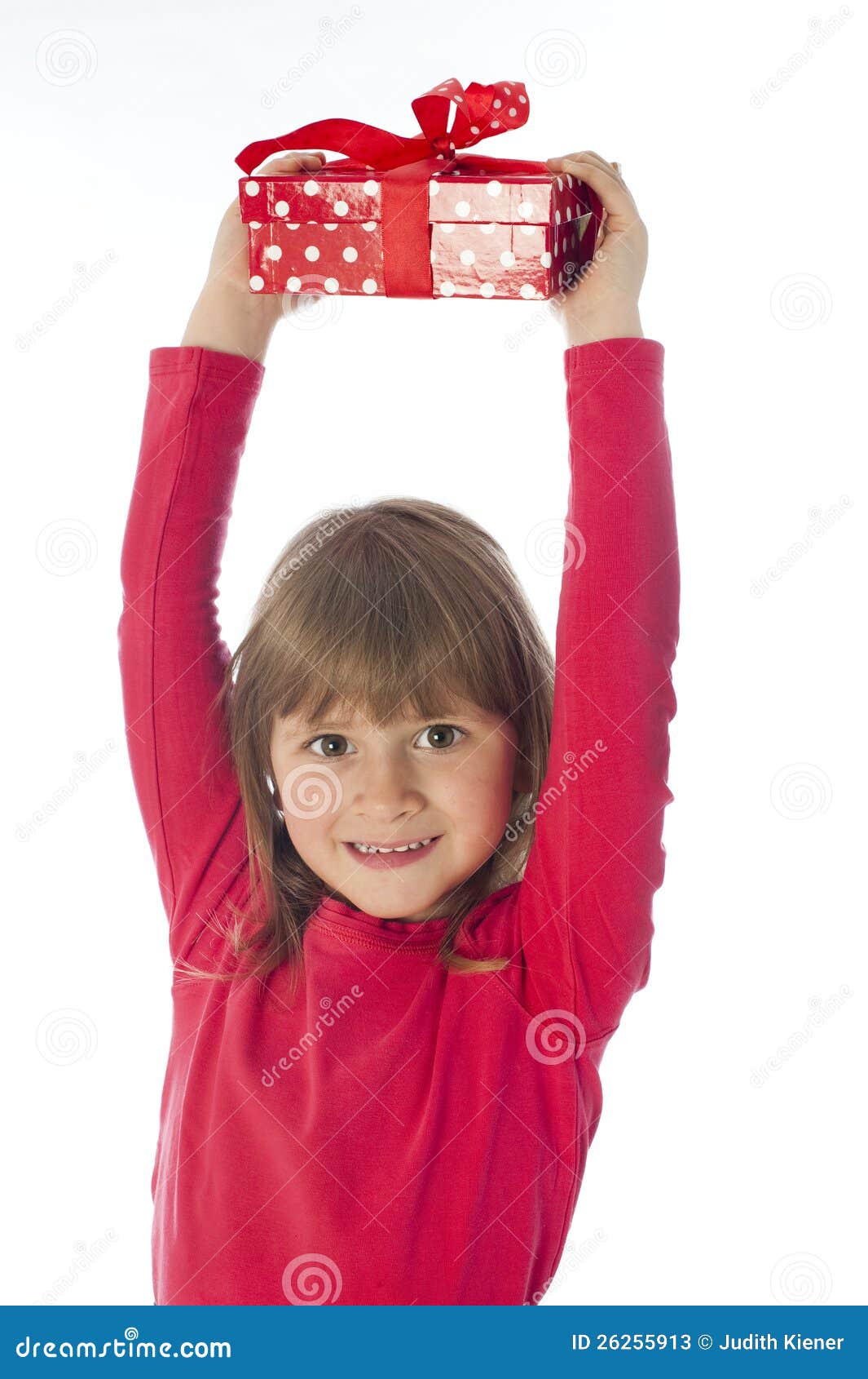 Girl with a gift stock image. Image of kindergarten, copy - 26255913