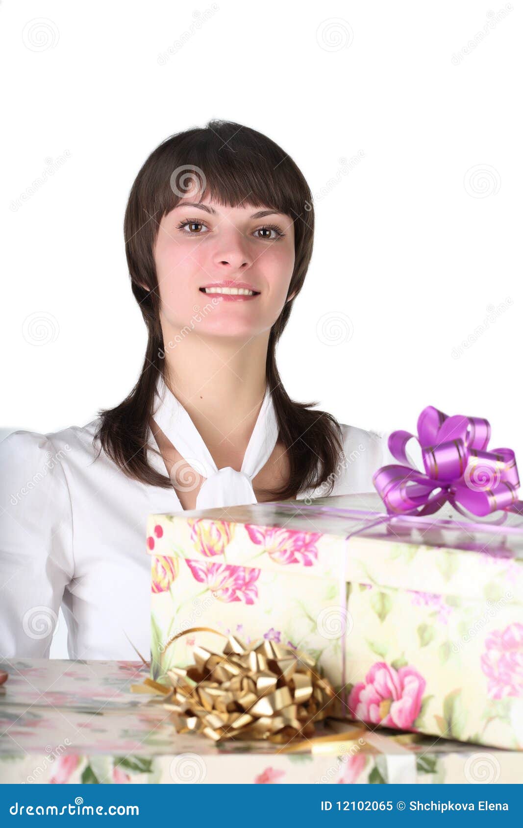 Girl with gift box stock image. Image of girls, face - 12102065