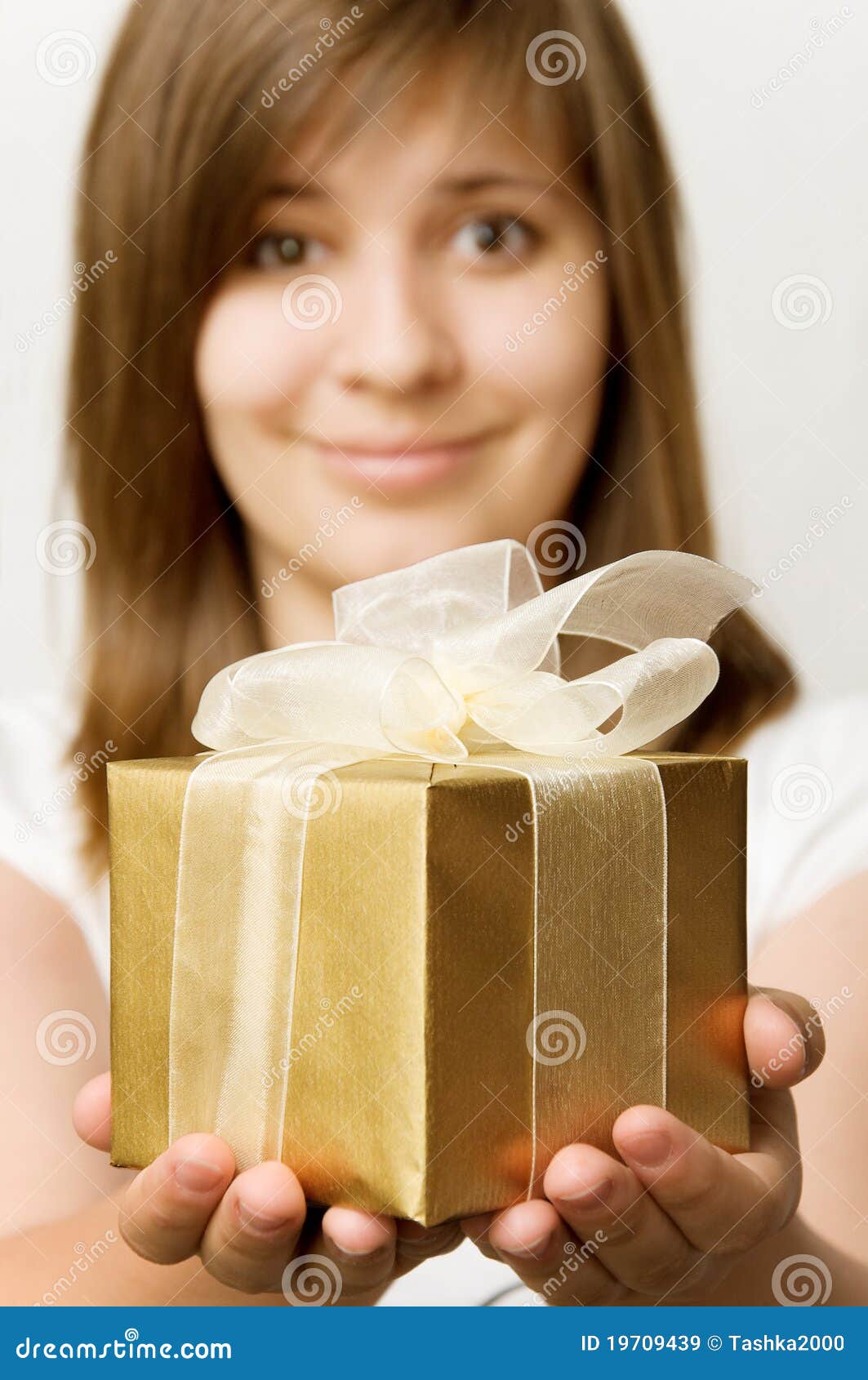 Girl with gift box stock image. Image of person, events - 19709439