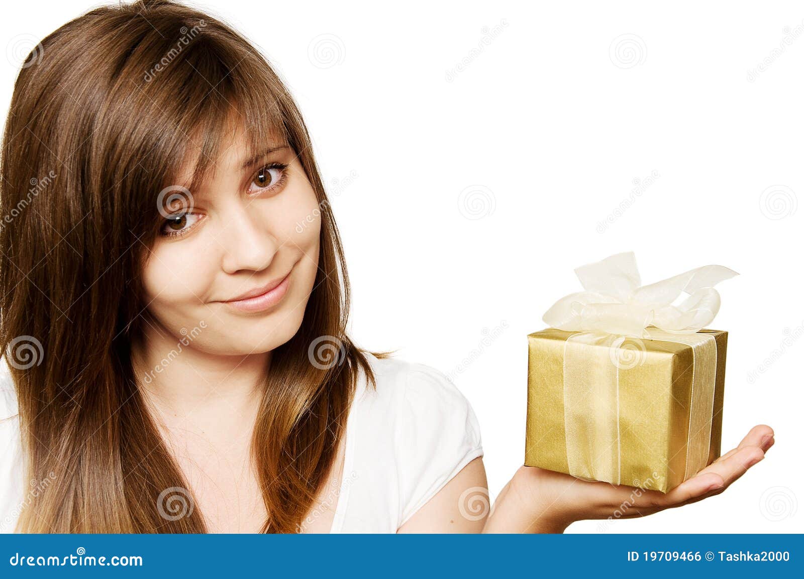 Girl with a gift box stock photo. Image of celebration - 19709466