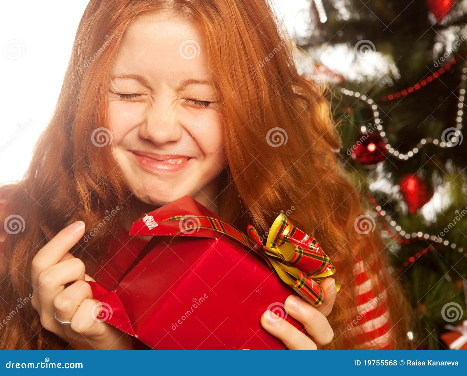 Girl with gift box stock photo. Image of christmas, portrait - 19755568