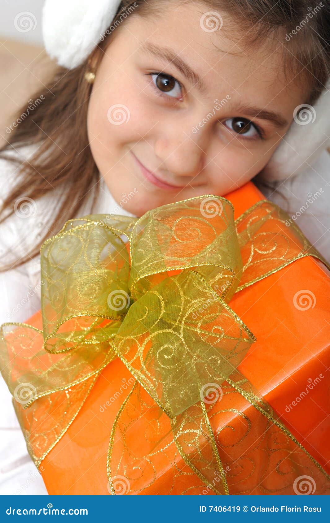 Girl with gift box stock image. Image of gift, give, festive - 7406419