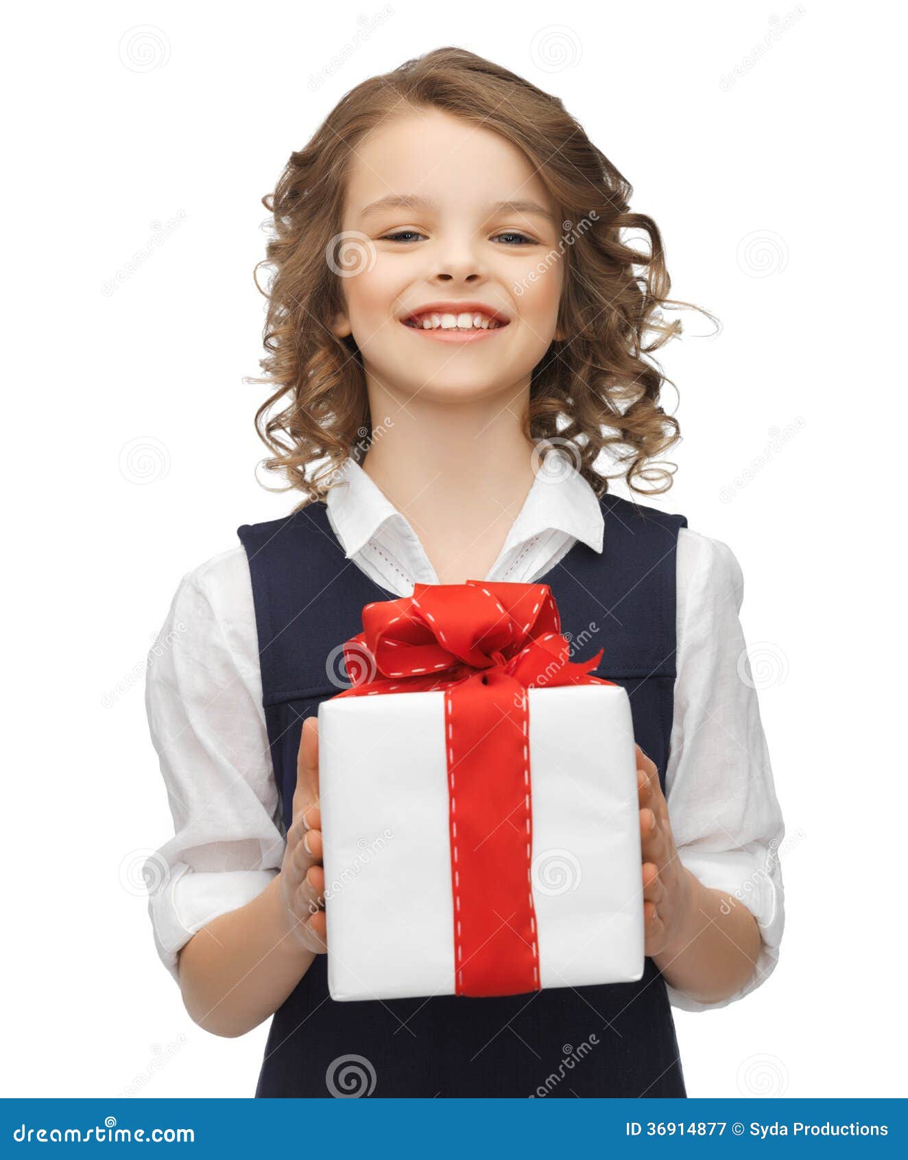 Girl with gift box stock image. Image of gift, birthday - 36914877