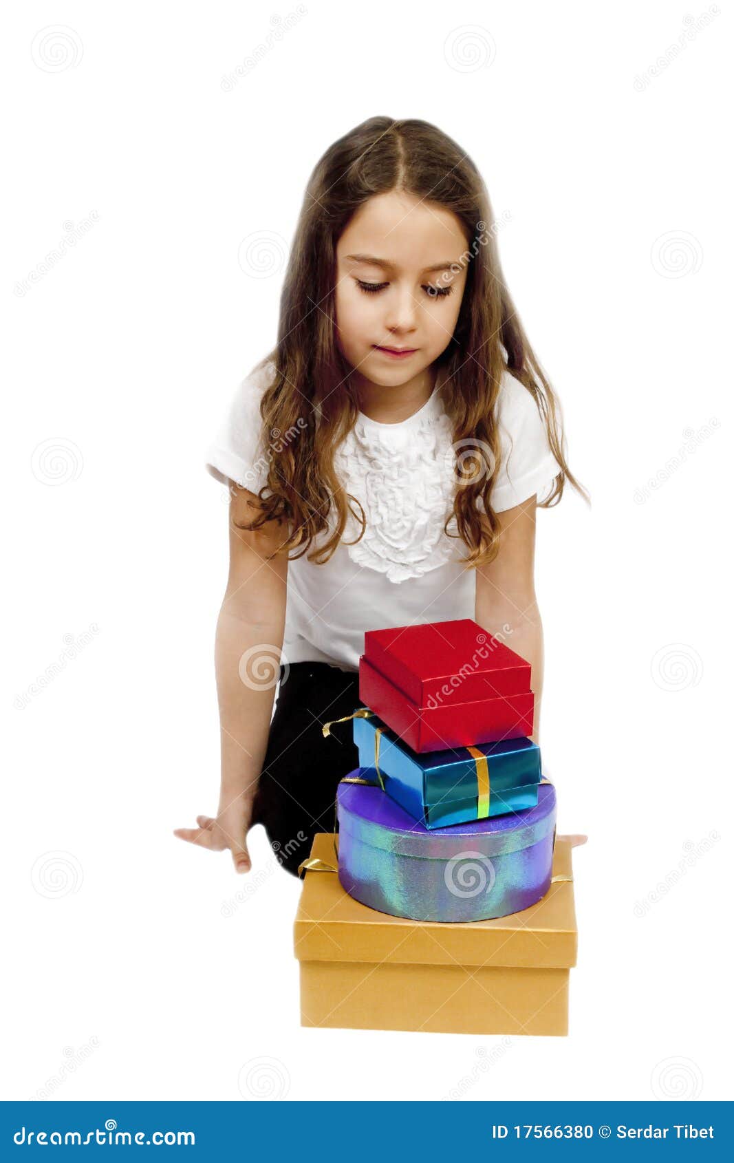 Girl with gift boxes stock photo. Image of smiling, friends - 17566380