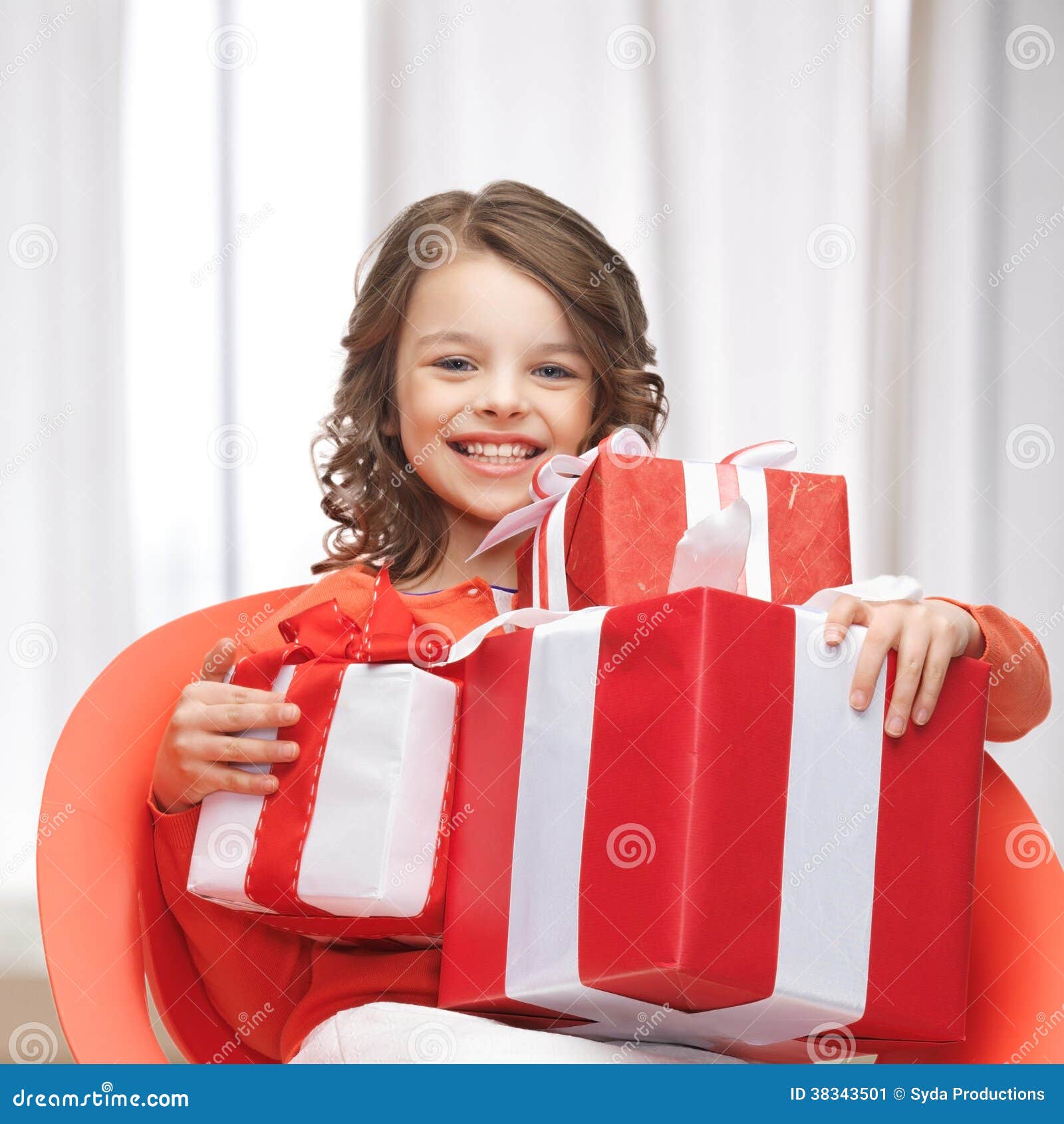 Girl with gift boxes stock image. Image of beautiful - 38343501