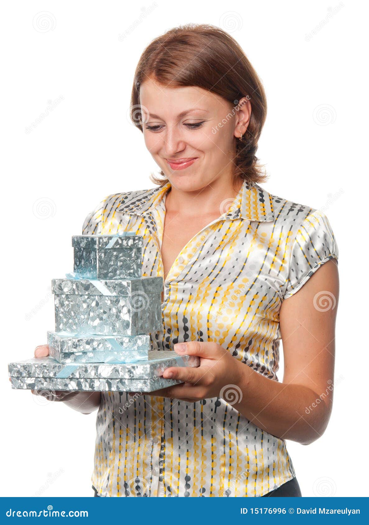 Girl with gifts stock photo. Image of woman, caucasian - 15176996