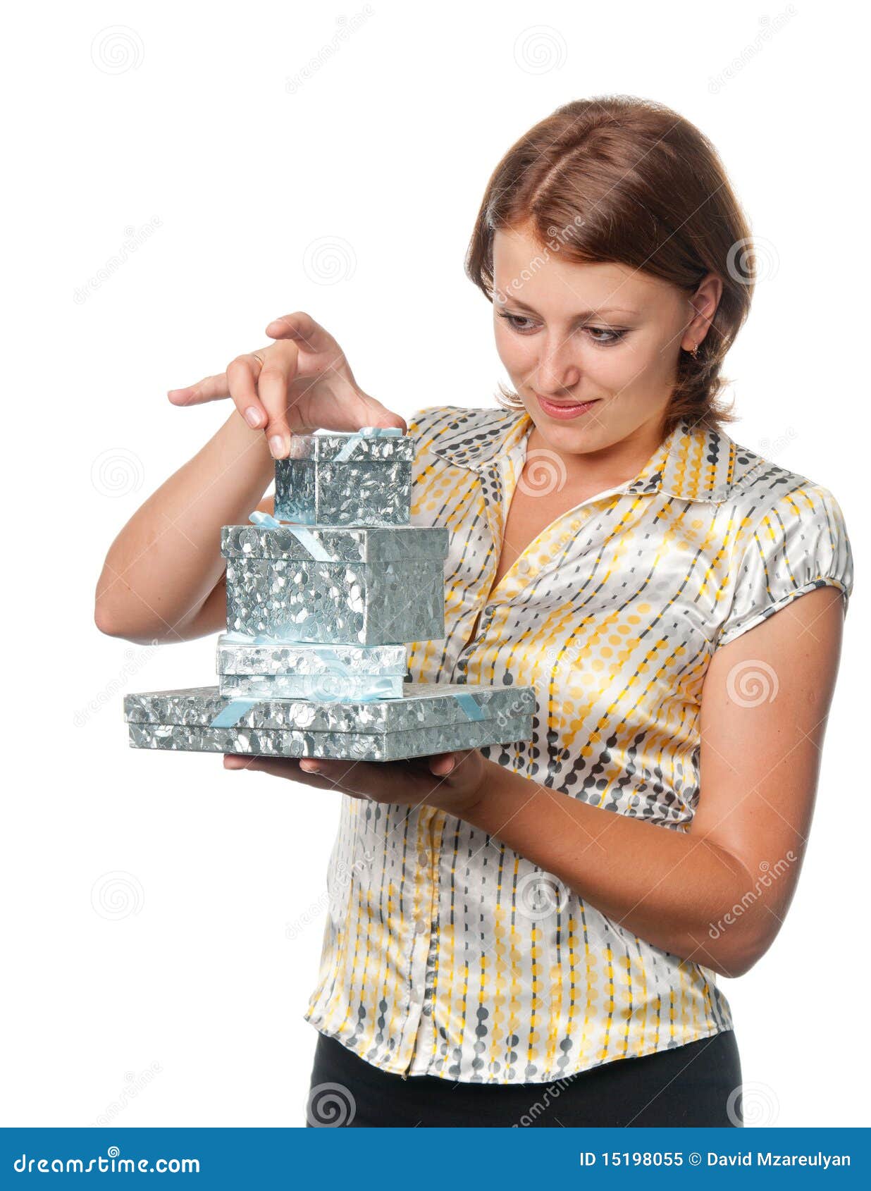 Girl with gifts stock image. Image of woman, girl, opened - 15198055