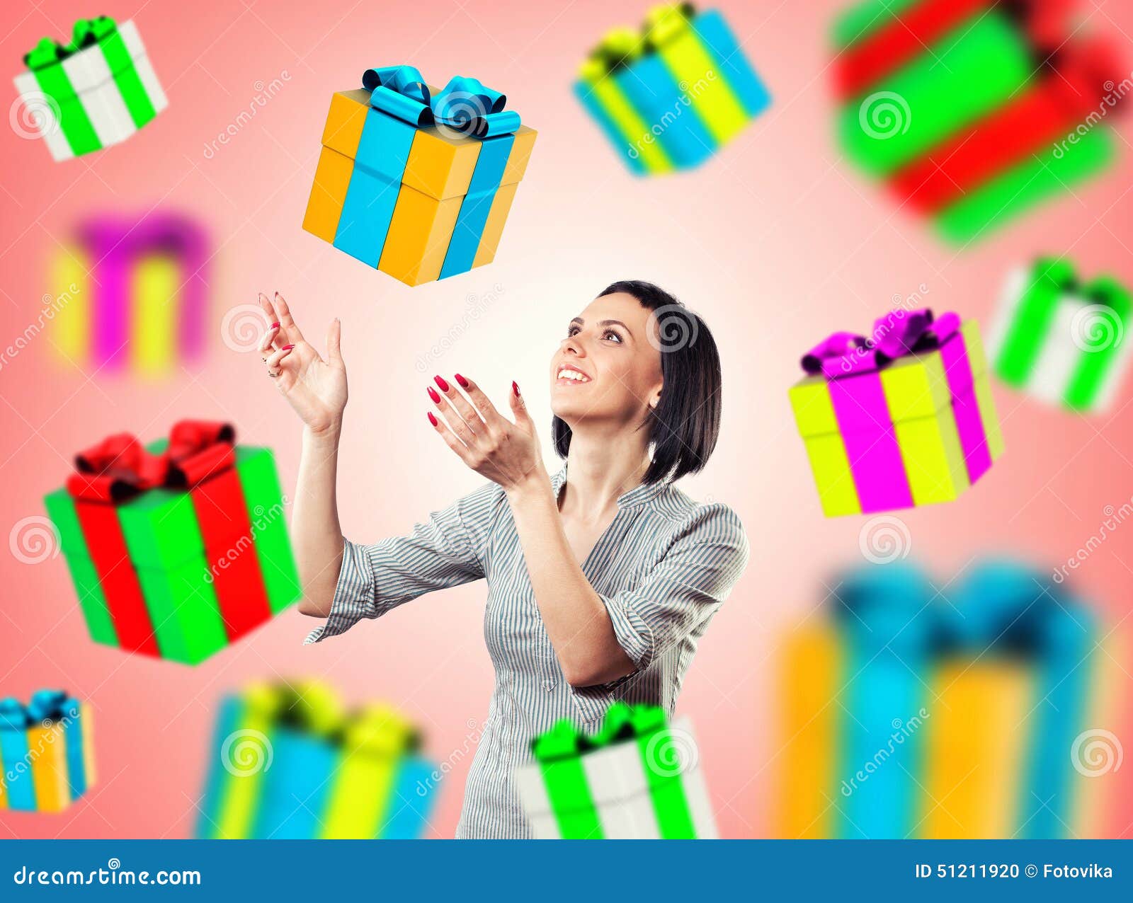 Girl with a gifts stock photo. Image of hands, people - 51211920
