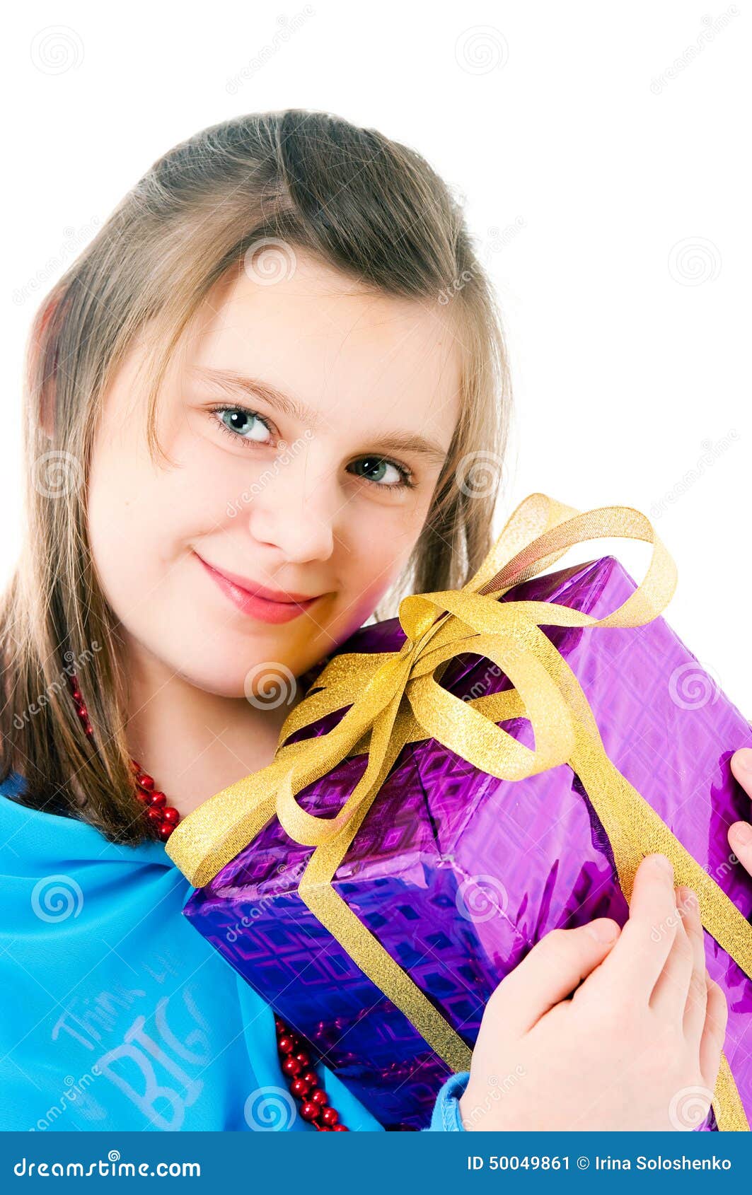 The girl with gifts stock image. Image of years, white - 50049861