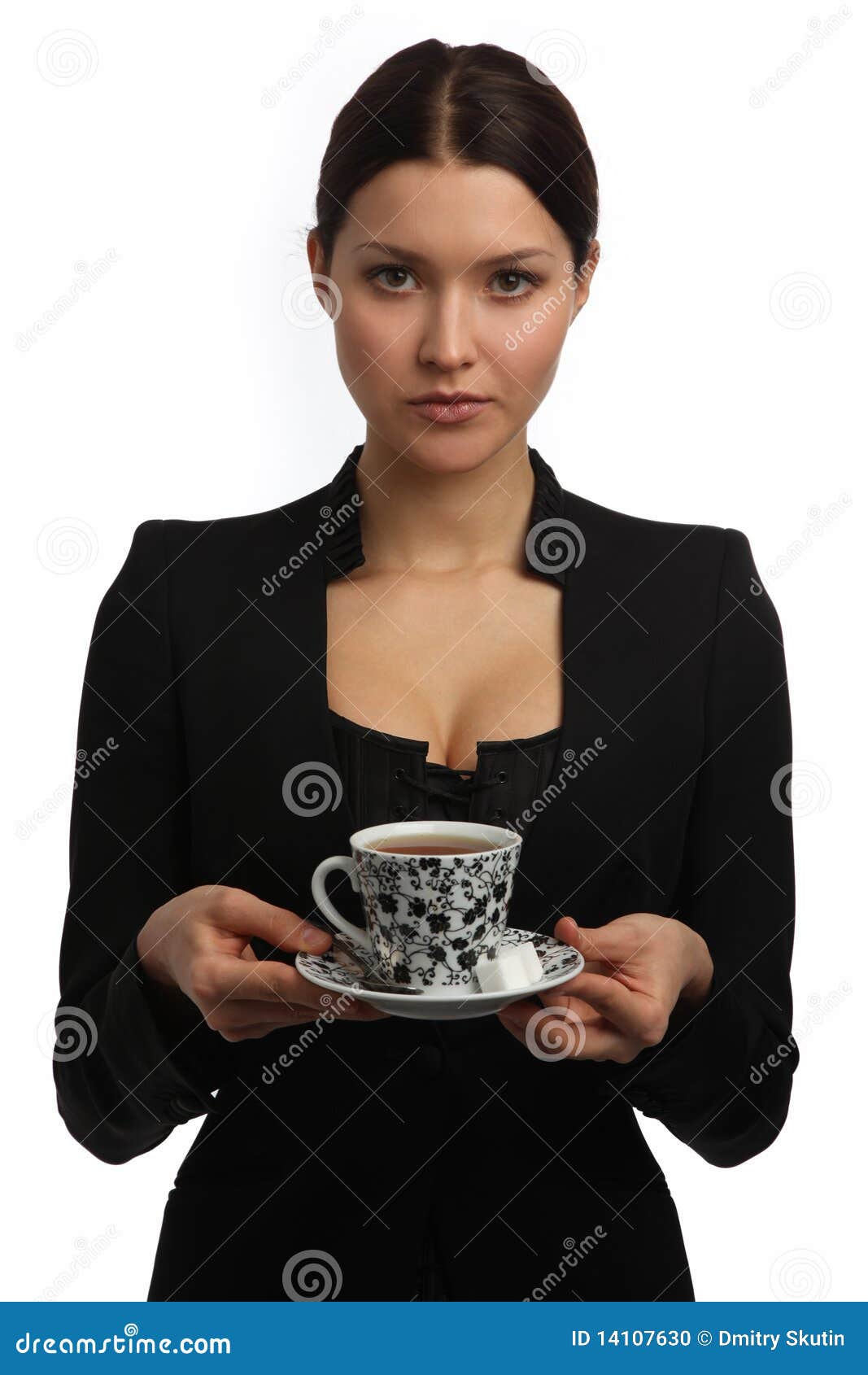 Girl gives drink stock photo. Image of assistance, caffeine - 14107630