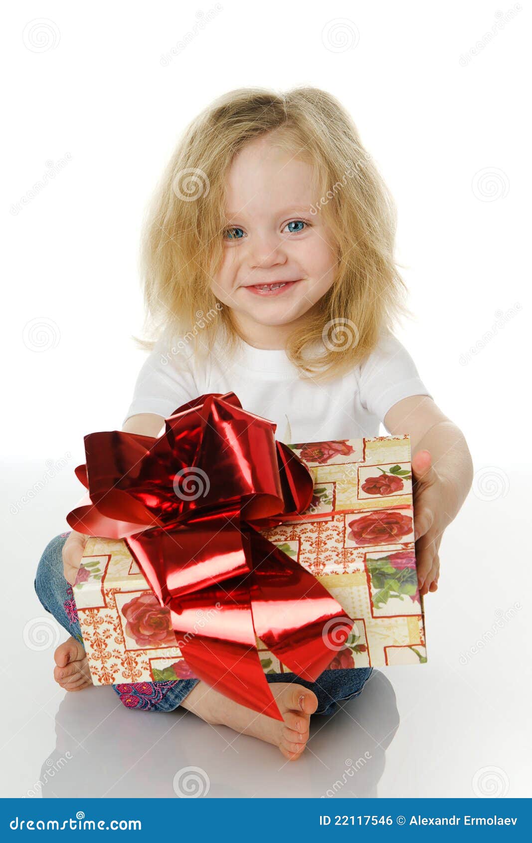 The girl gives a gift stock photo. Image of closeup, give - 22117546