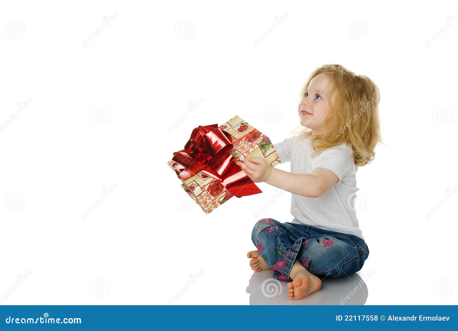 The girl gives a gift stock photo. Image of boxes, anniversary - 22117558