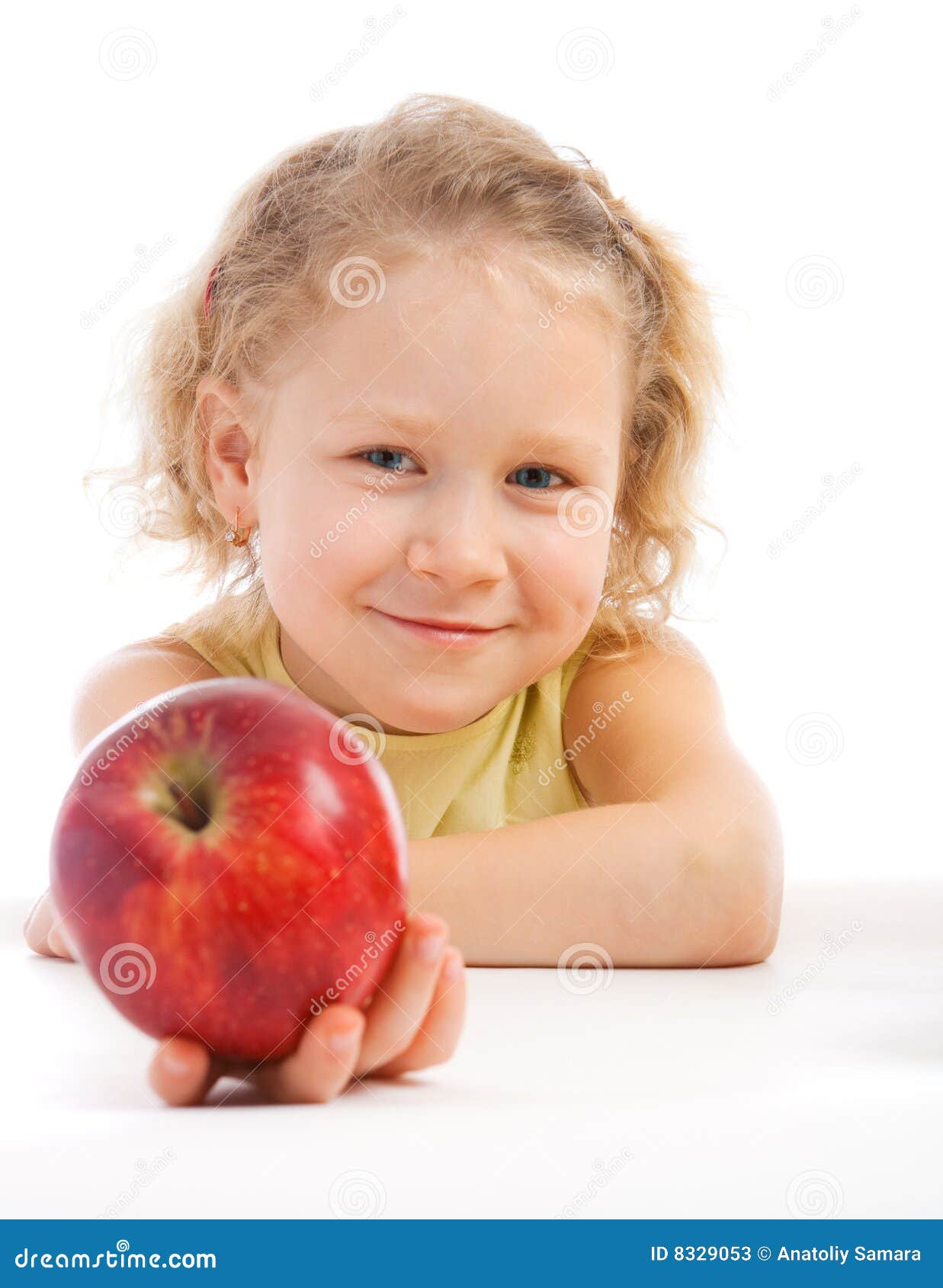 Girl giving an apple stock image. Image of caucasian, beautiful - 8329053