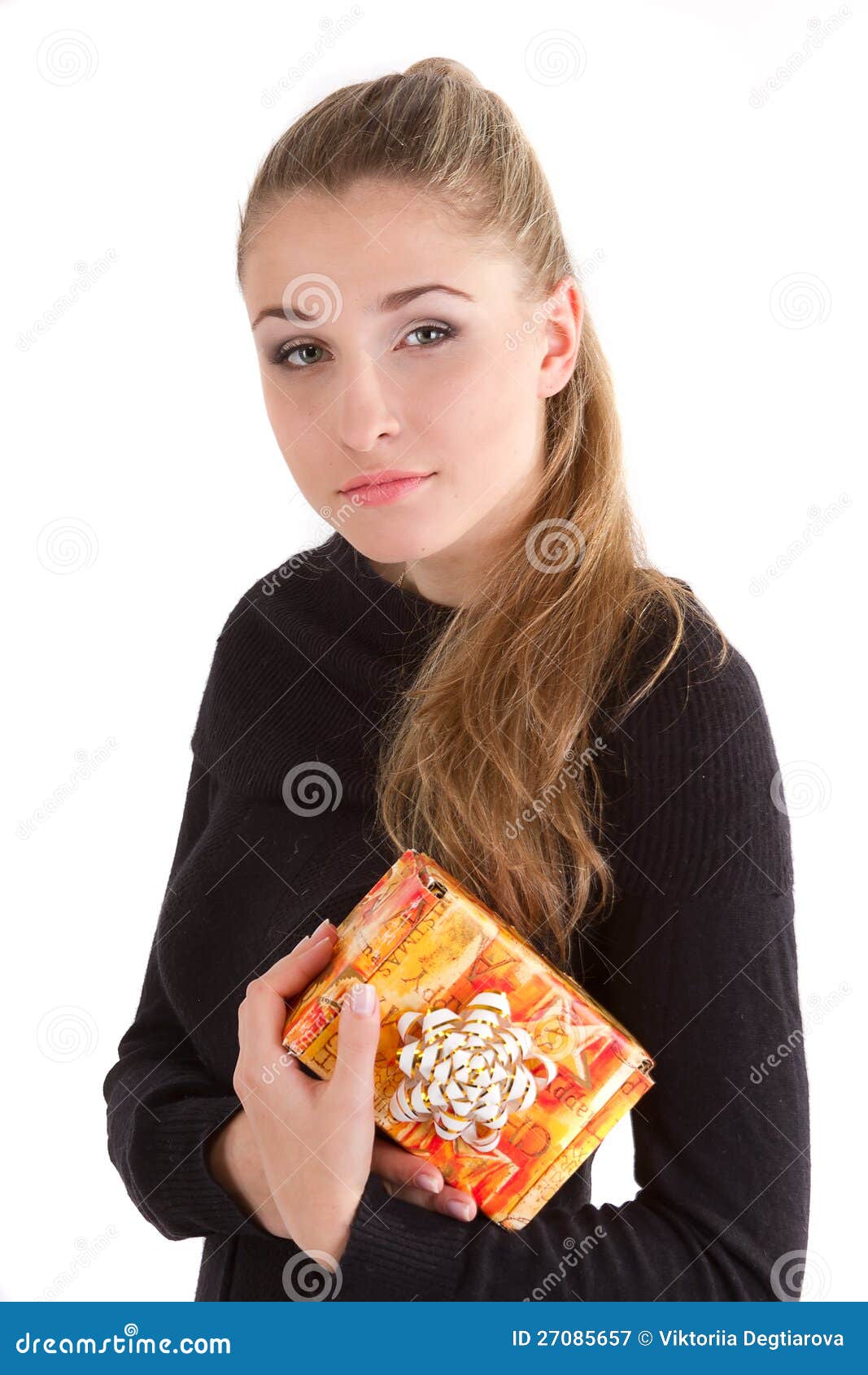 Girl Giving and Getting Gift Concept Stock Image - Image of person ...