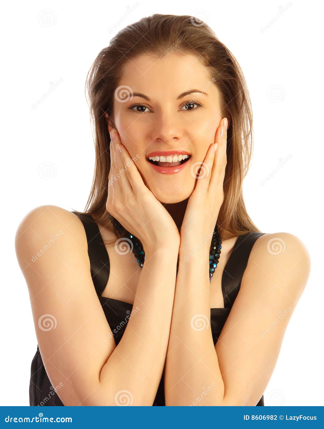 Girl Giving Surprised Look. Isolated on White Stock Photo - Image of ...