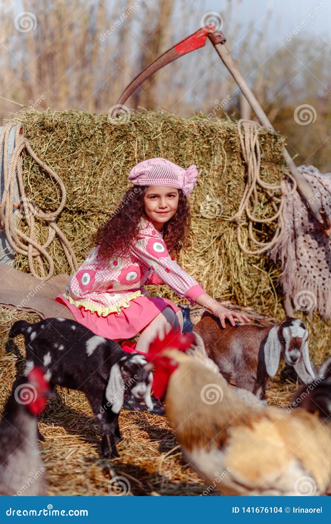 Girl with a goat 5 stock photo. Image of friendship - 141676104