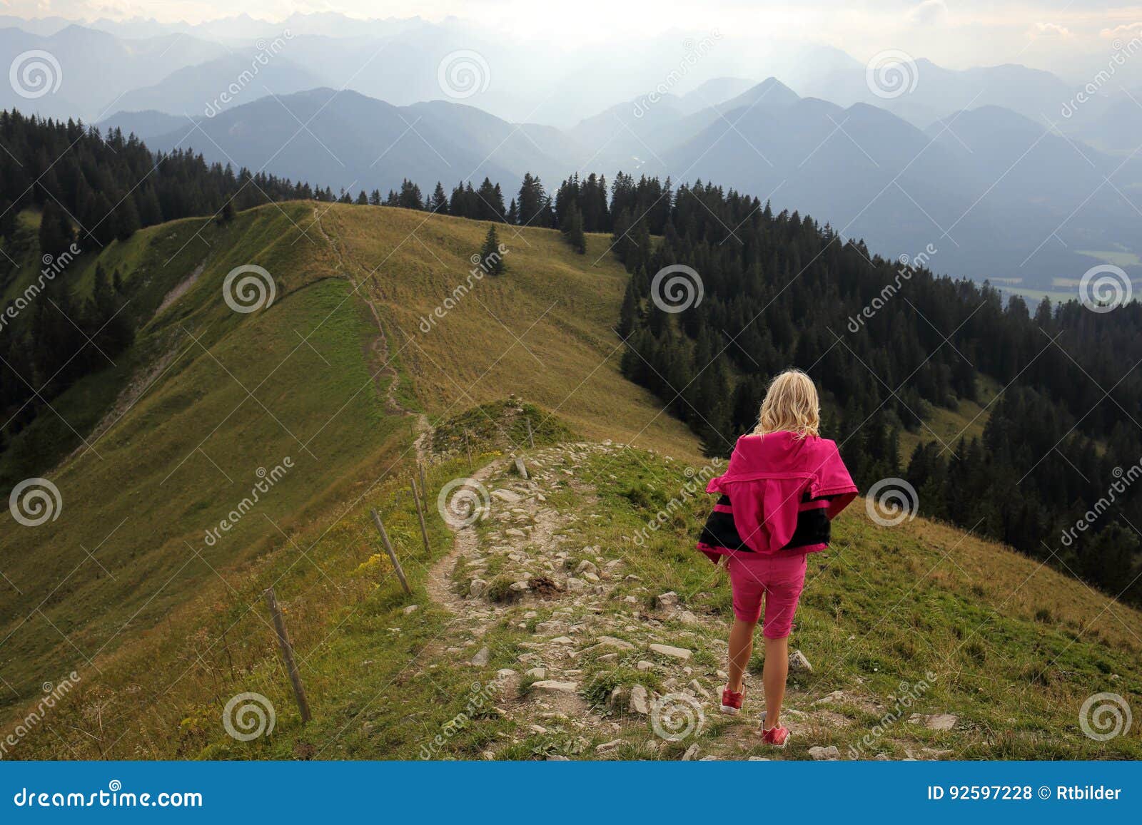 Girl is going down stock photo. Image of rock, mountain - 92597228