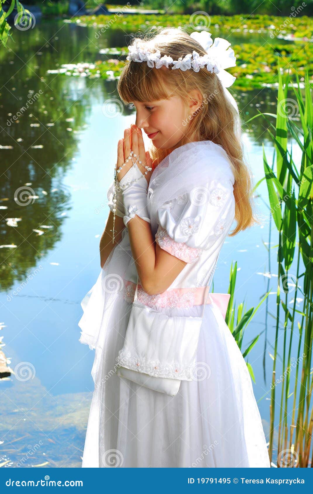 Girl Going To the First Holy Communion Stock Image - Image of ...