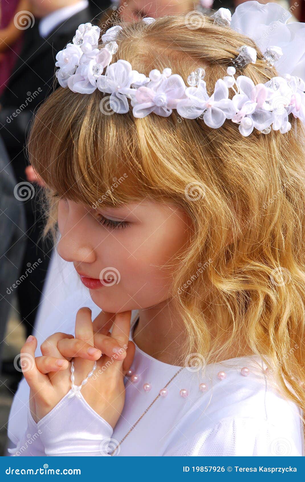 Girl Going To the First Holy Communion Stock Photo - Image of christ ...