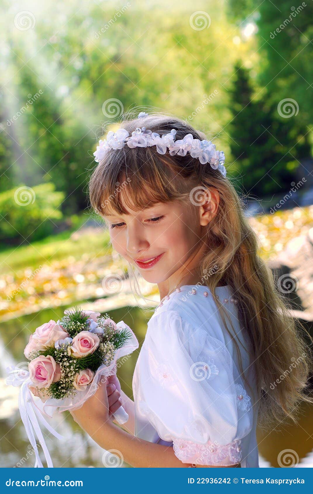 Girl Going To the First Holy Communion Stock Photo - Image of holding ...