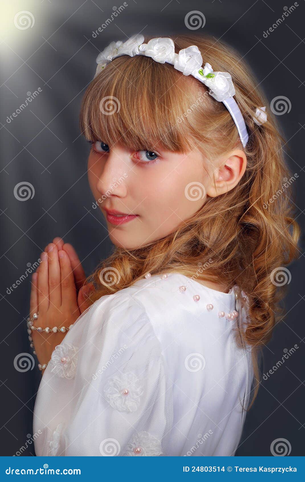 Girl Going To the First Holy Communion Stock Photo - Image of christ ...