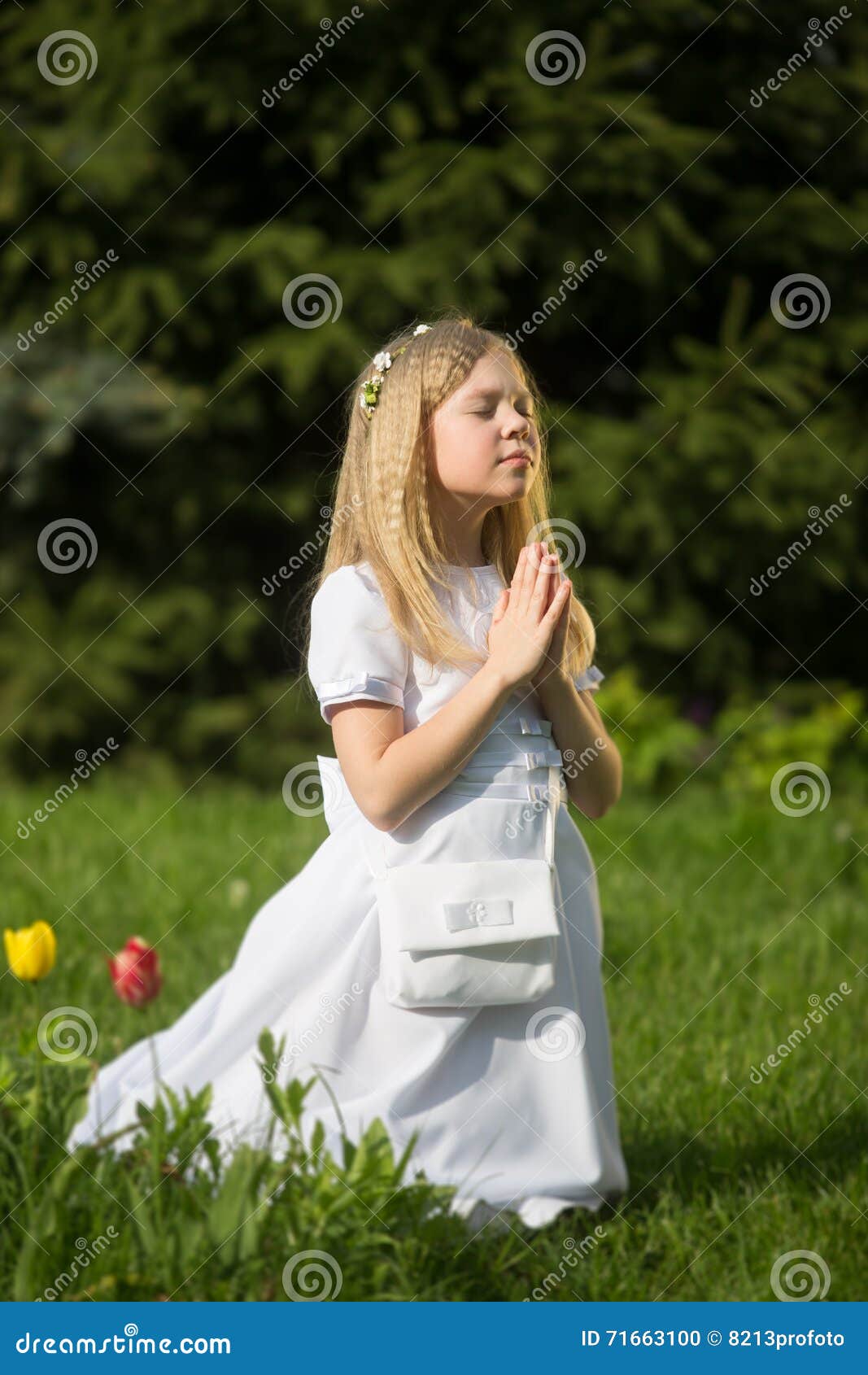 Girl Going To the First Holy Communion Stock Photo - Image of faith ...