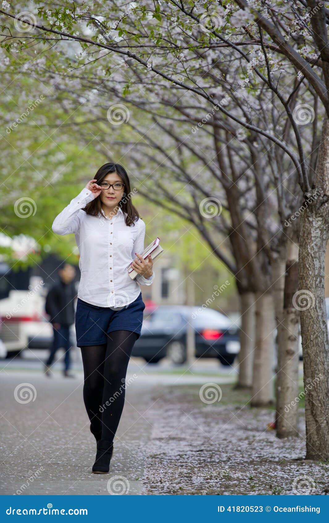 Girl going on the way stock image. Image of spring, young - 41820523