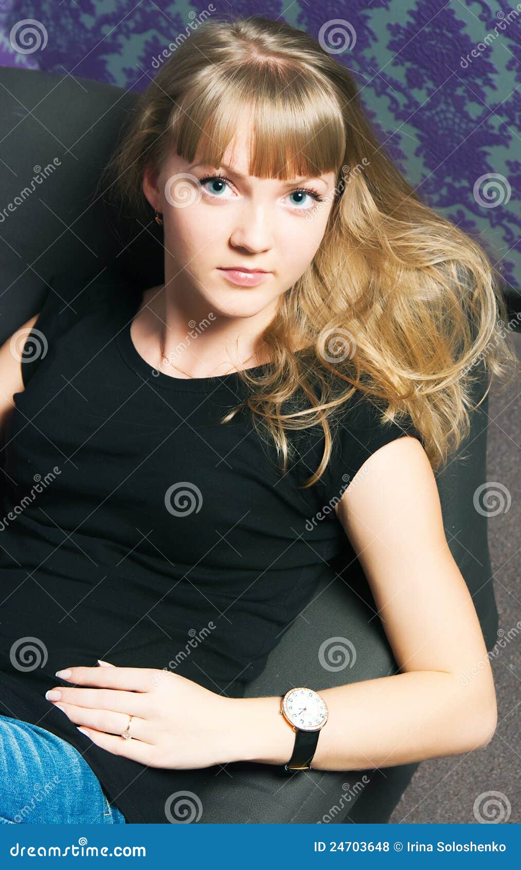 Girl with gold hair stock photo. Image of gold, lying - 24703648