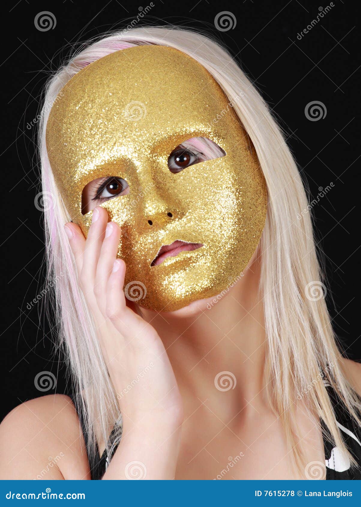 Girl with gold mask stock photo. Image of gorgeous, young - 7615278