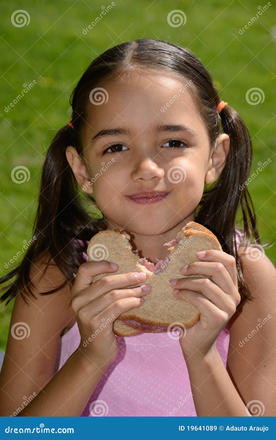 Girl is a Good Eater stock image. Image of bread, beautiful - 19641089