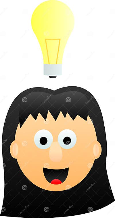 Girl with Good Idea Vector Illustration Stock Vector - Illustration of ...