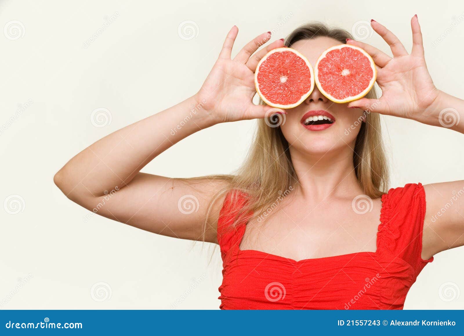 Girl with Grapefruits stock image. Image of alluring - 21557243