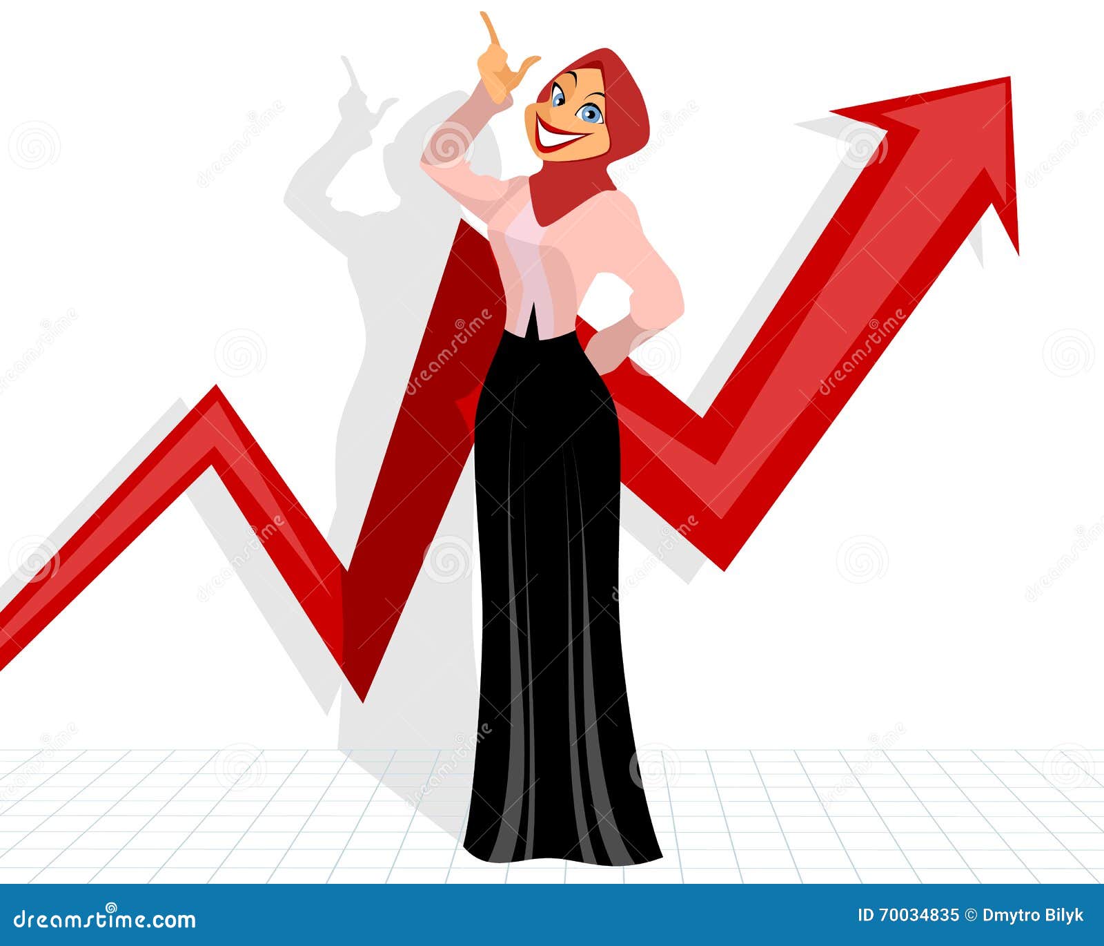 Girl with graph stock vector. Illustration of chart, businesswoman ...