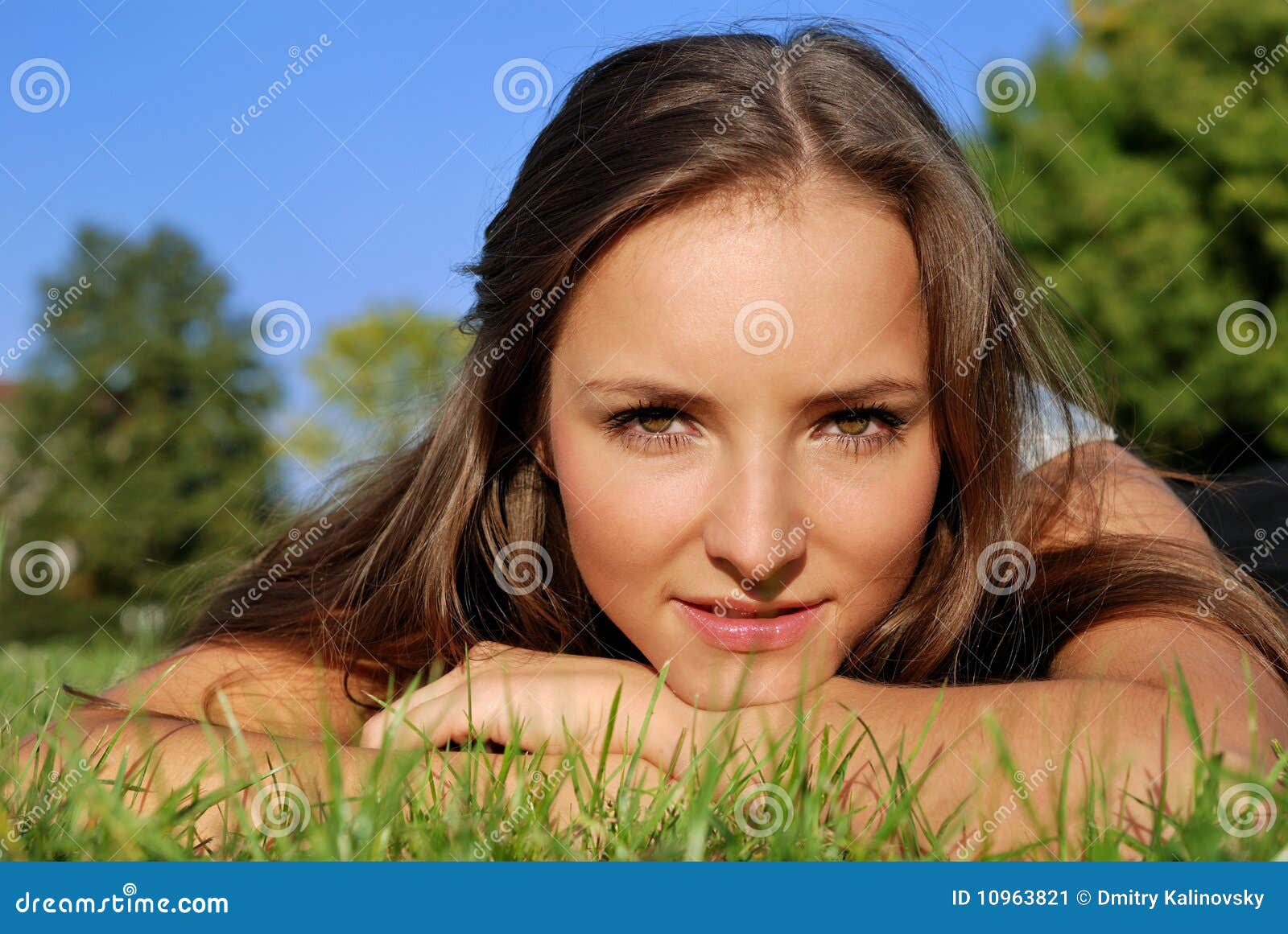 Girl on the grass stock image. Image of beauty, grass - 10963821