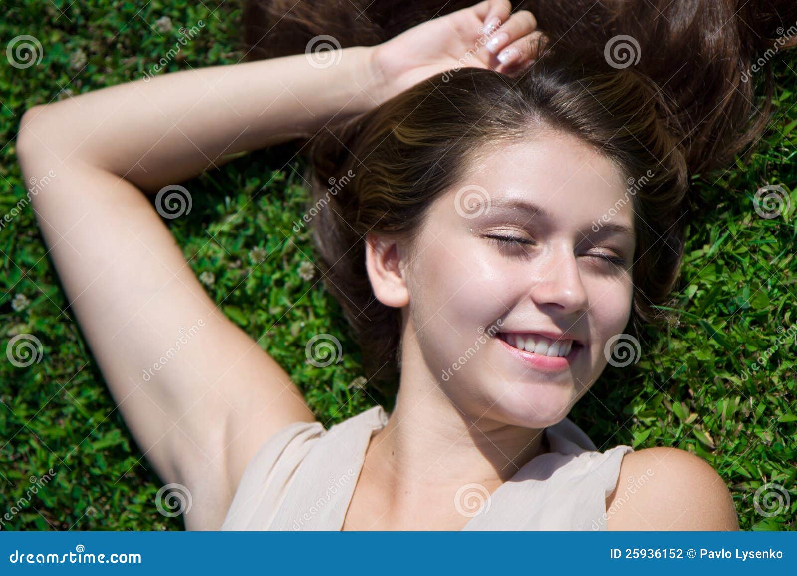 Girl on grass stock photo. Image of lifestyles, comfortable - 25936152
