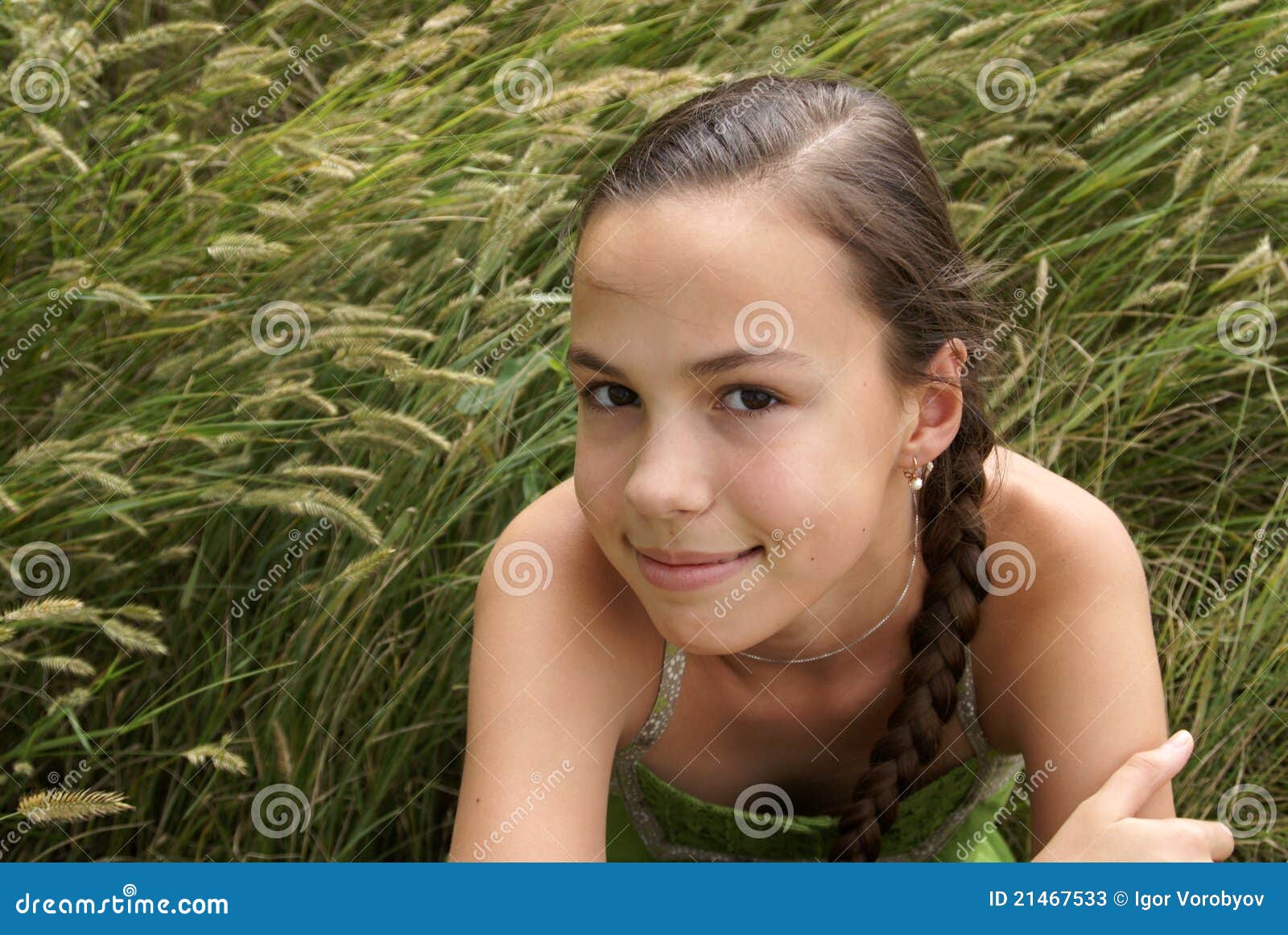 Girl on grass background stock image. Image of girl, outdoors - 21467533