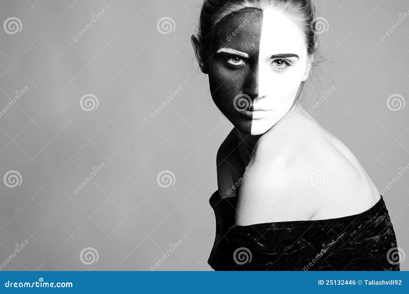 Girl with greasepaint stock photo. Image of portrait - 25132446