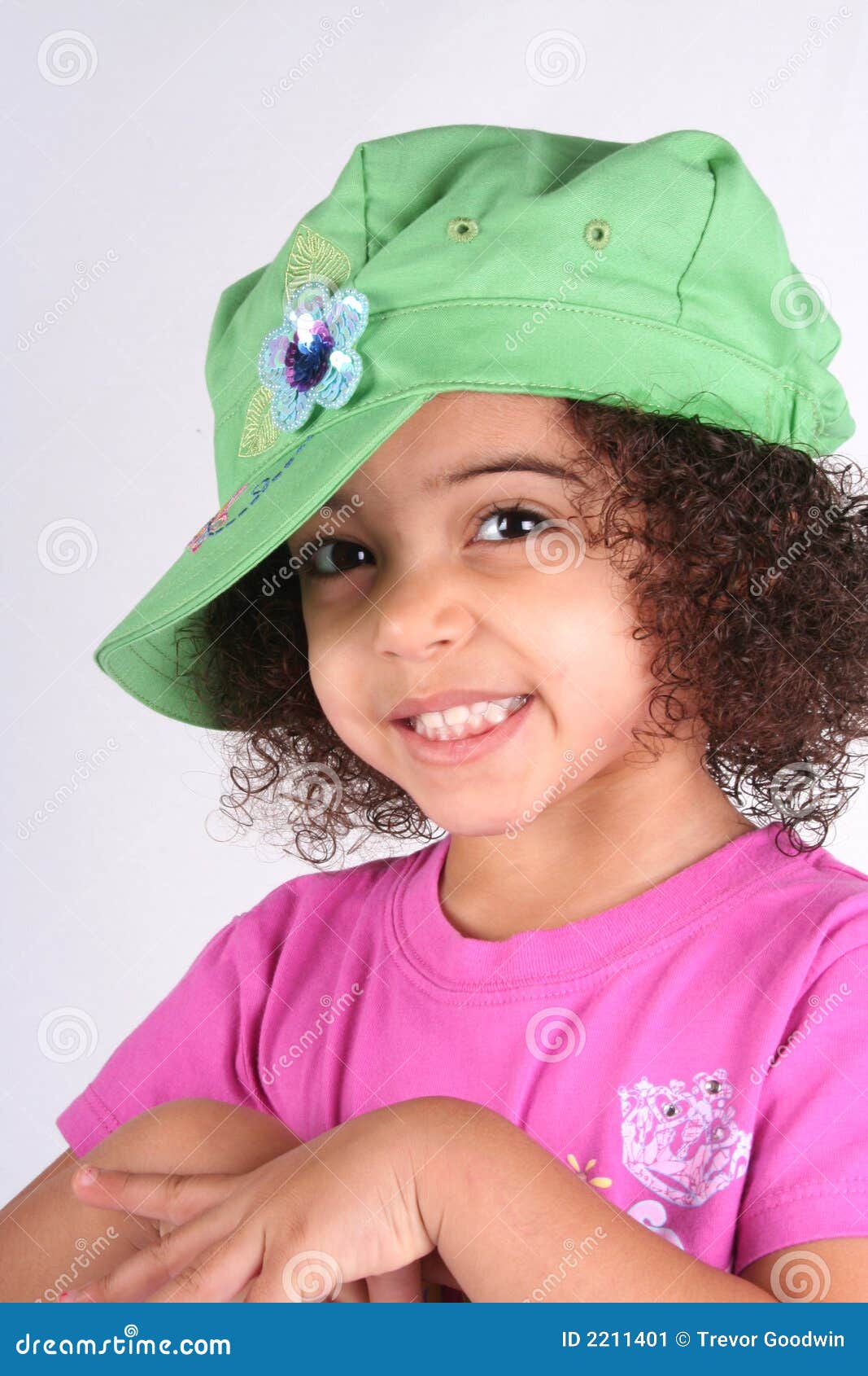 Girl in Green Hat stock image. Image of pretty, african - 2211401