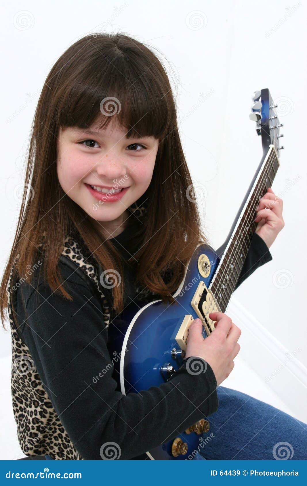 Girl with Guitar stock image. Image of grade, guitar, walk - 64439