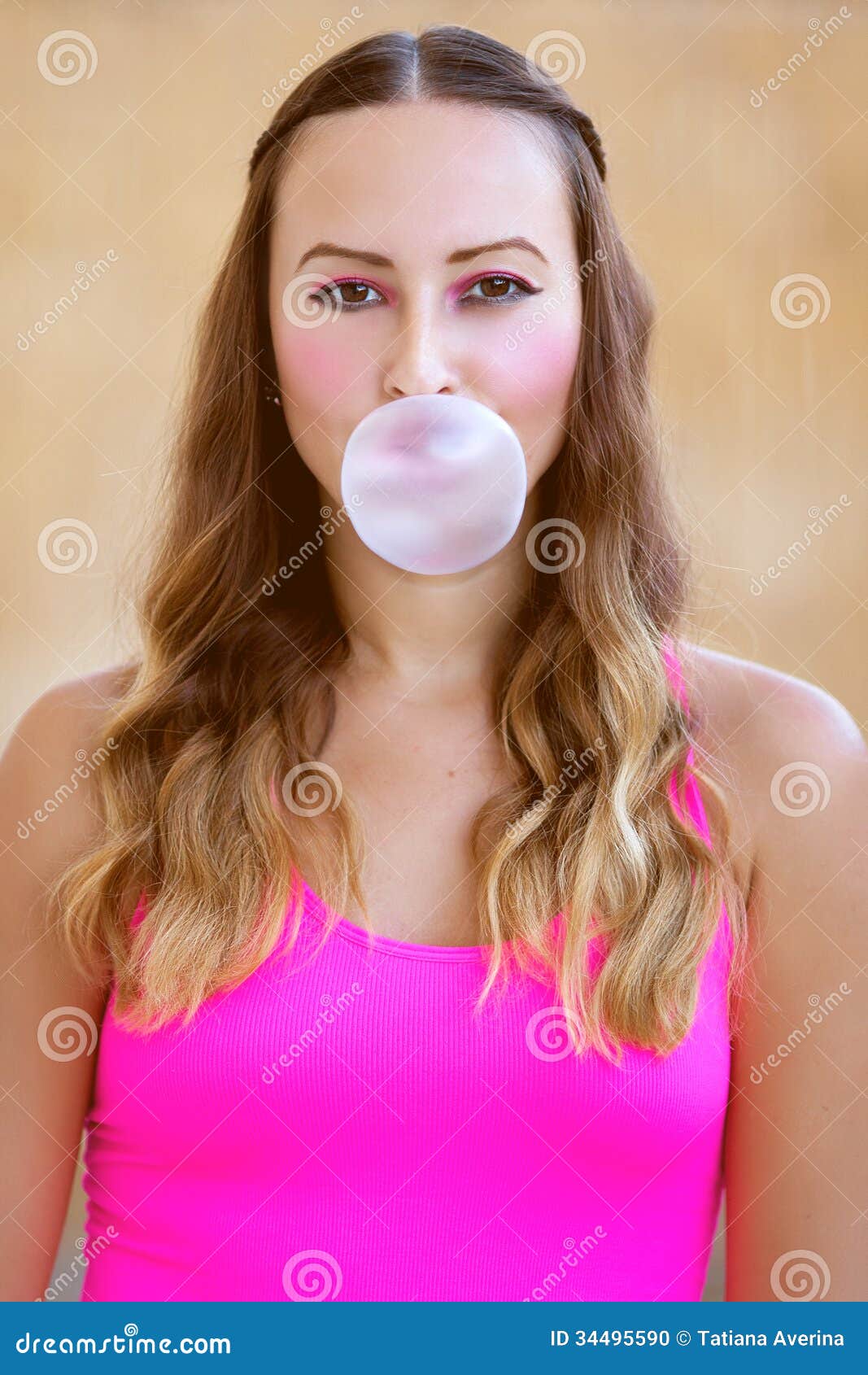 Girl with gum stock photo. Image of rose, woman, girl - 34495590