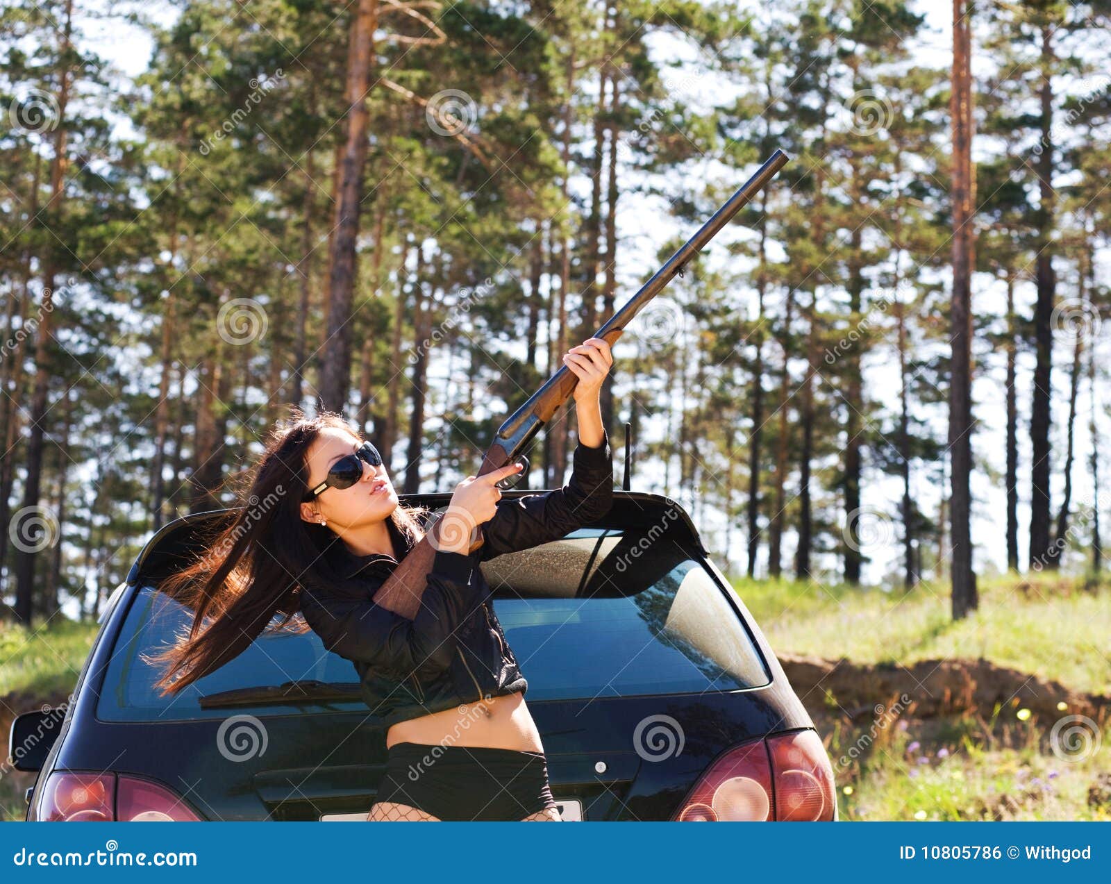 Girl with gun stock photo. Image of flutter, fresh, bright - 10805786