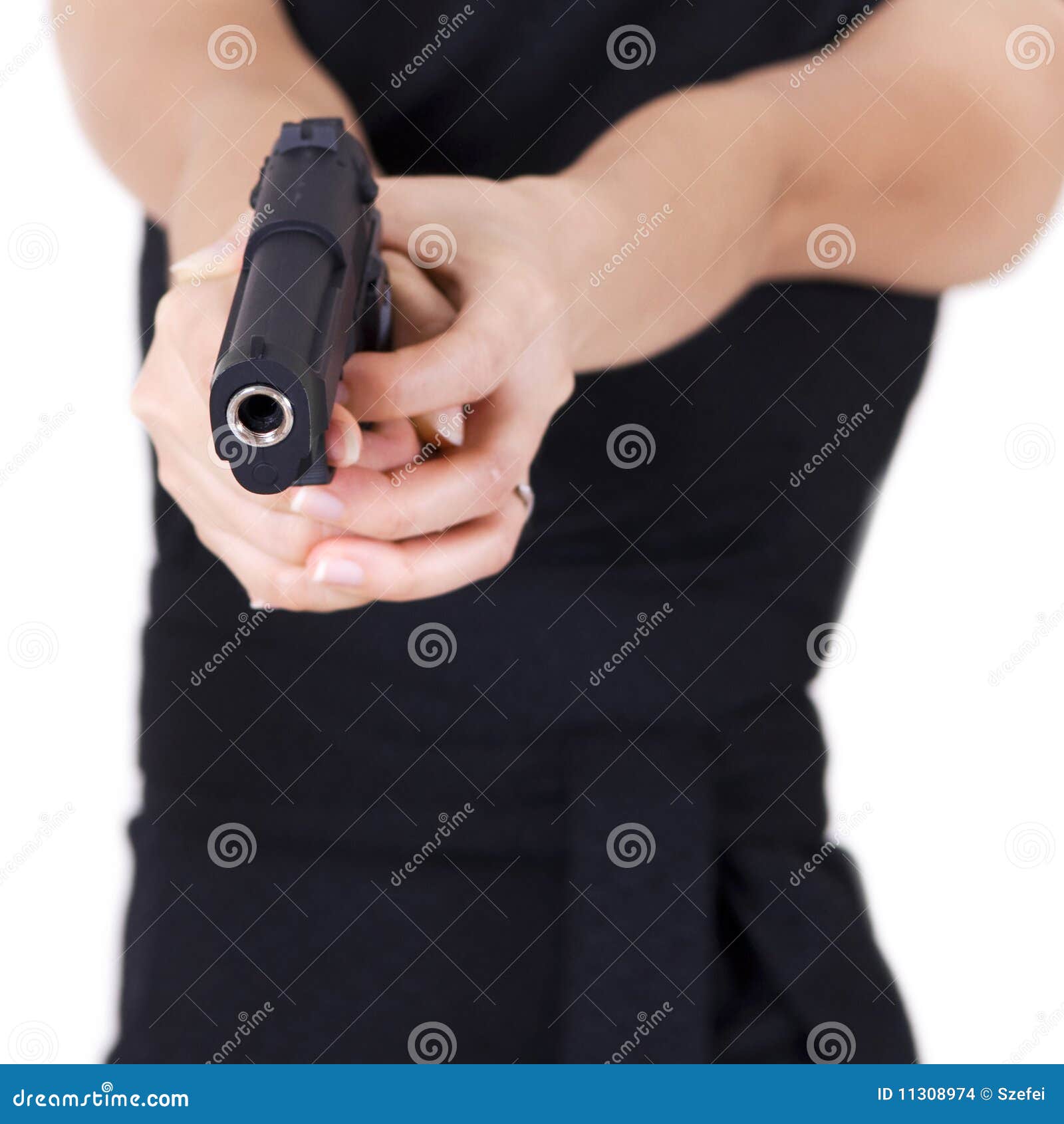 Girl with a gun. stock photo. Image of girl, protection - 11308974
