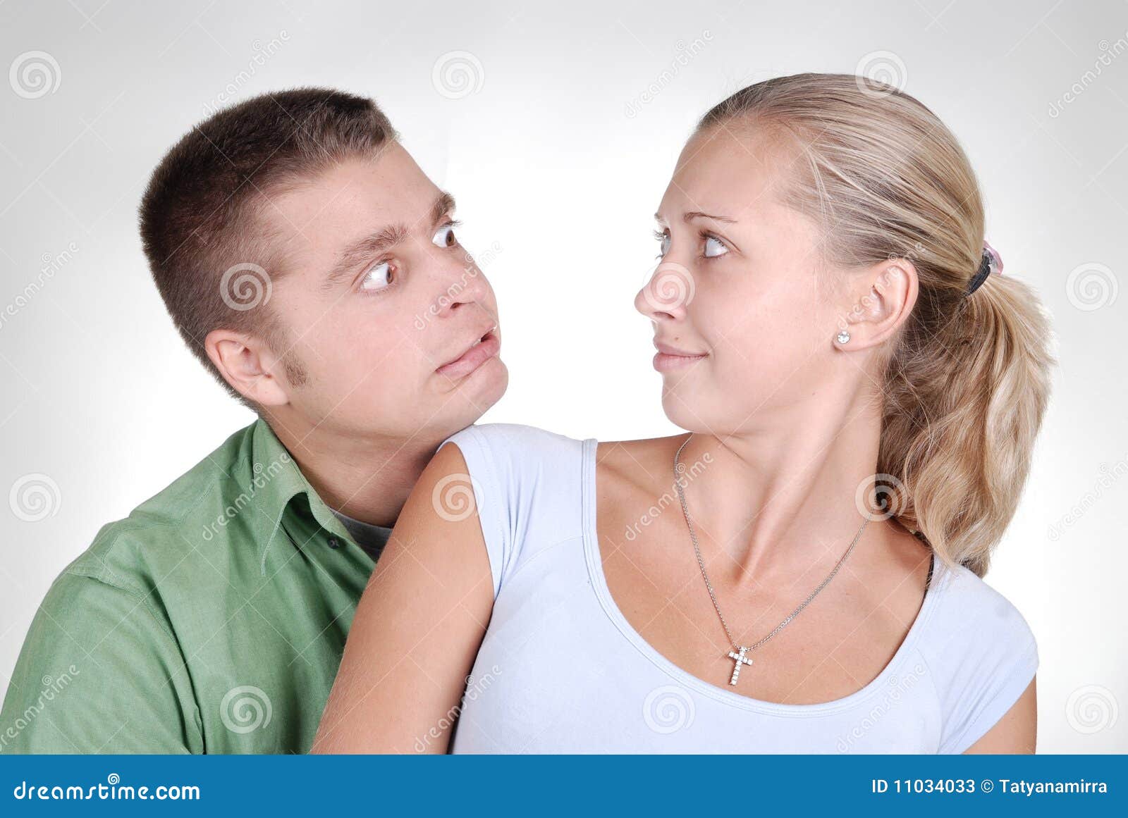 A Girl and a Guy Looking Surprisely at Each Other Stock Image - Image ...