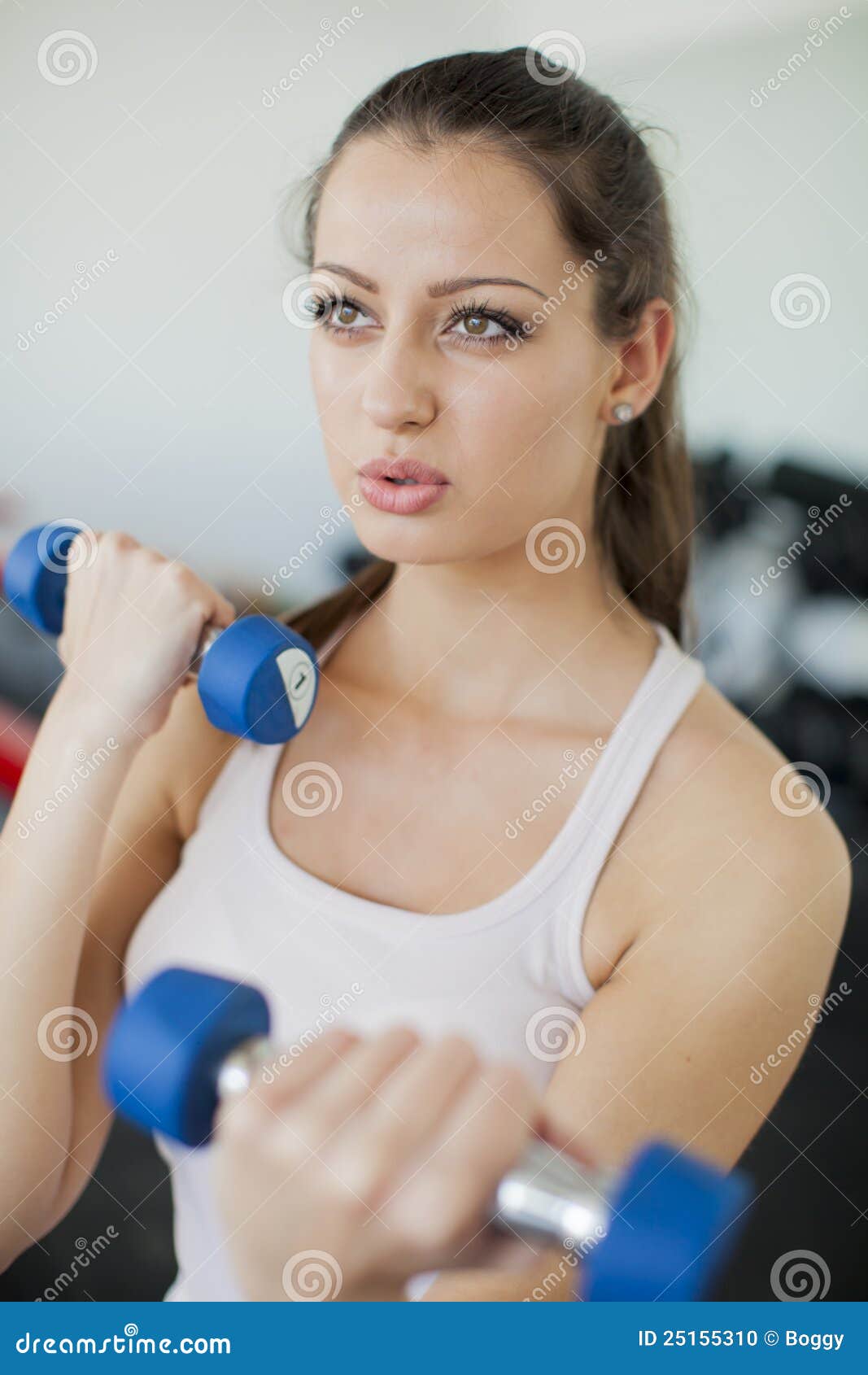 Girl in the gym stock photo. Image of athlete, expression - 25155310