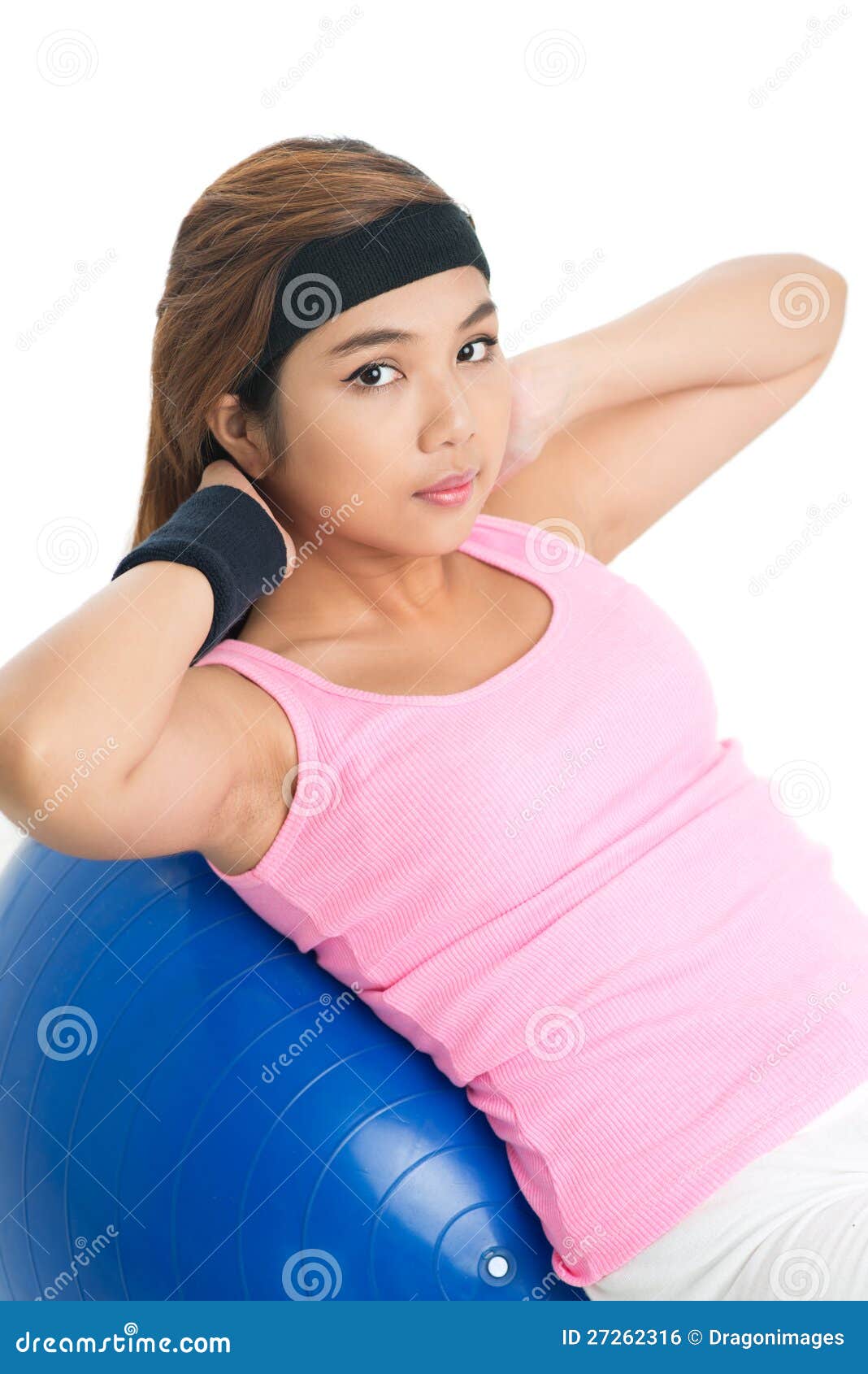 Girl on gymnastic ball stock photo. Image of gymnastics - 27262316