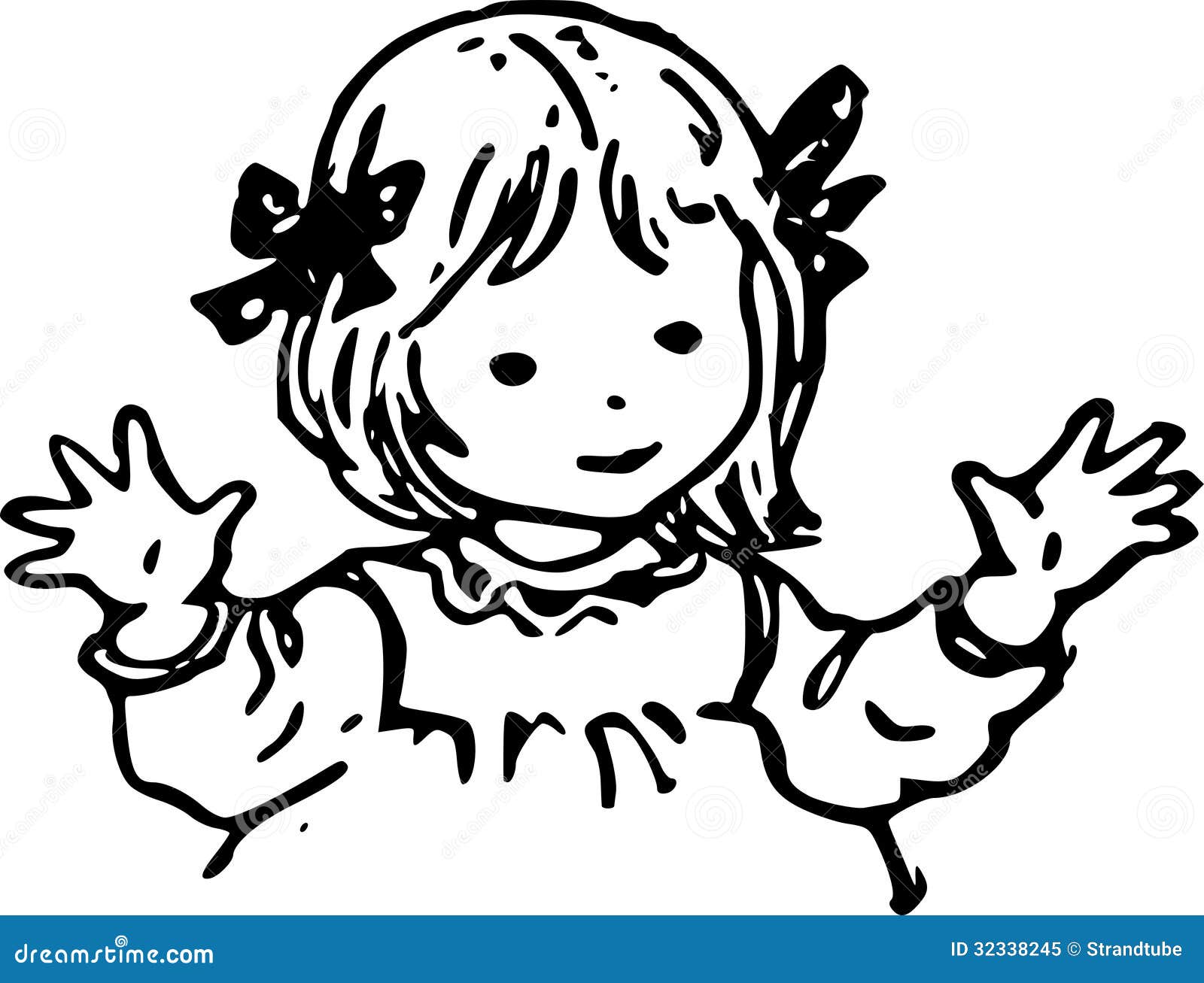 Hand Drawn Girl /Eps stock vector. Illustration of fashioned - 32338245